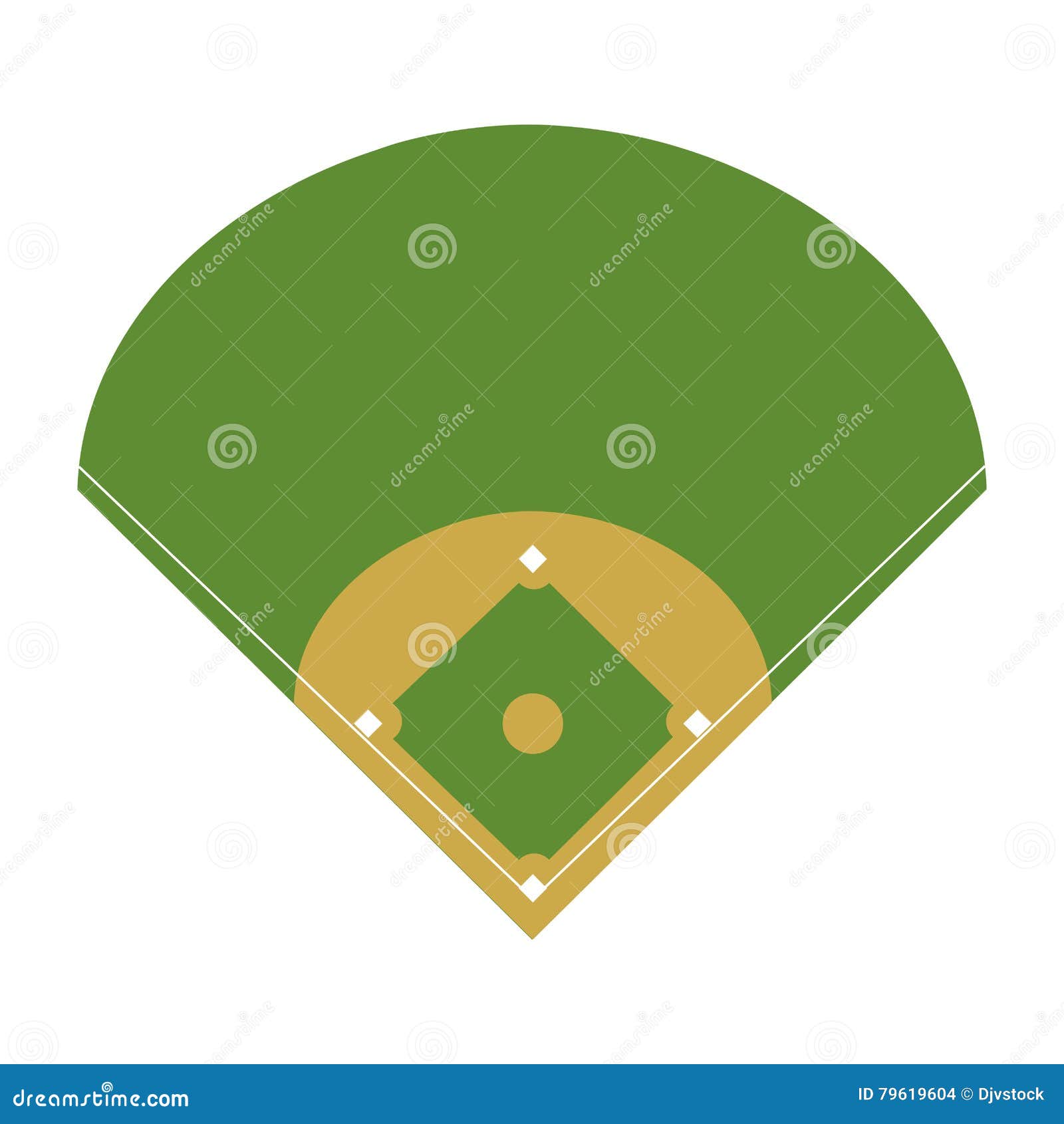 Baseball Field Vector Illustration. Infographics For Web Pages, Sports ...
