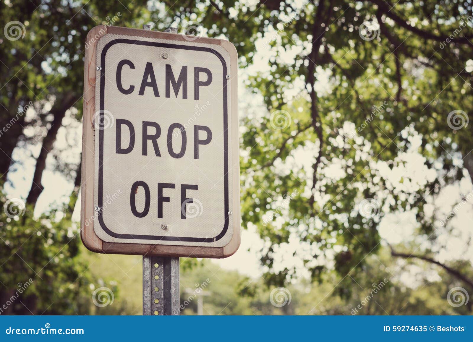 Camp Drop Off sign stock image. Image of children, education - 59274635