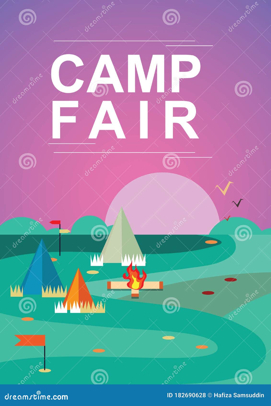 Camp fair poster design stock vector. Illustration of advertising ...