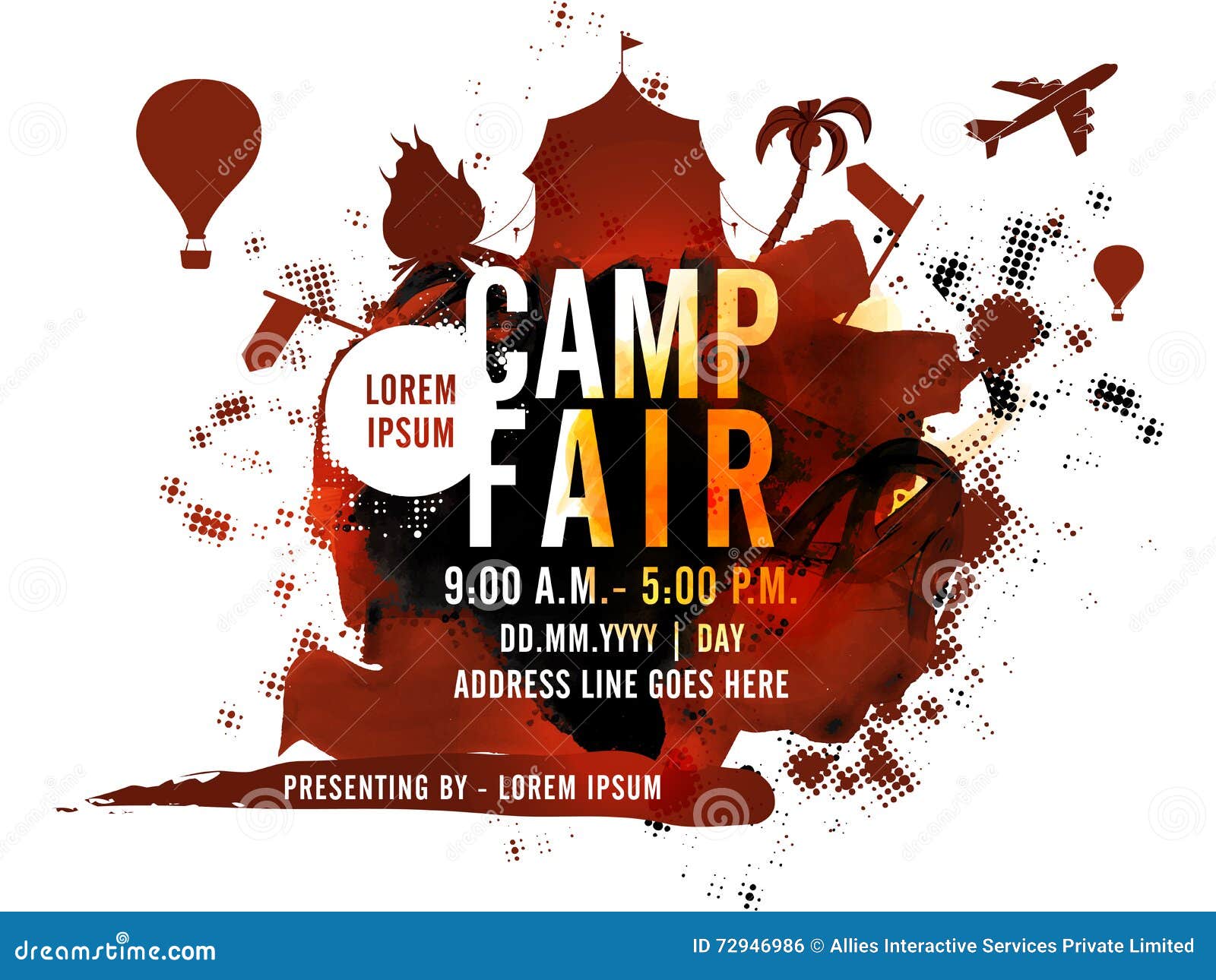 Camp Fair Template, Banner or Flyer Design. Stock Illustration ...