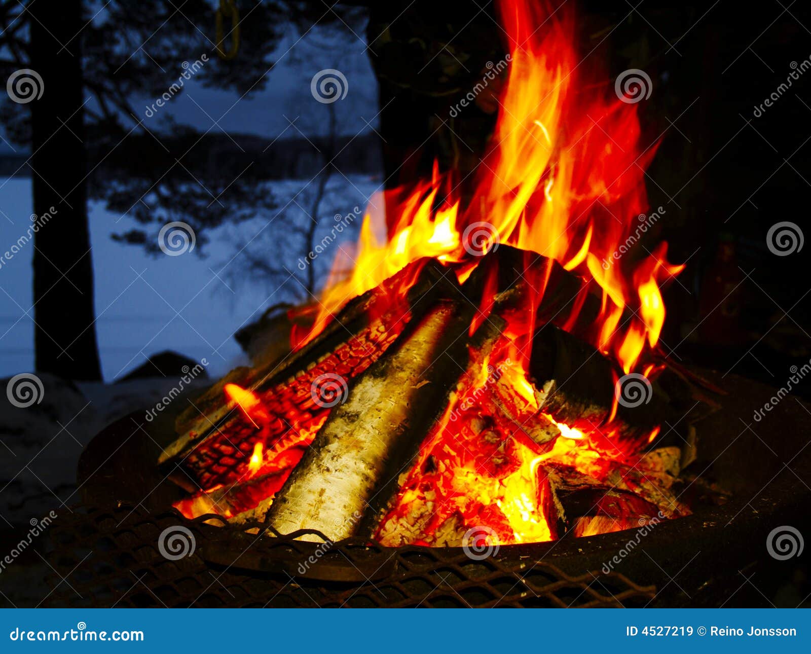 Camp fire stock image. Image of outdoor, branches, lakeside - 4527219