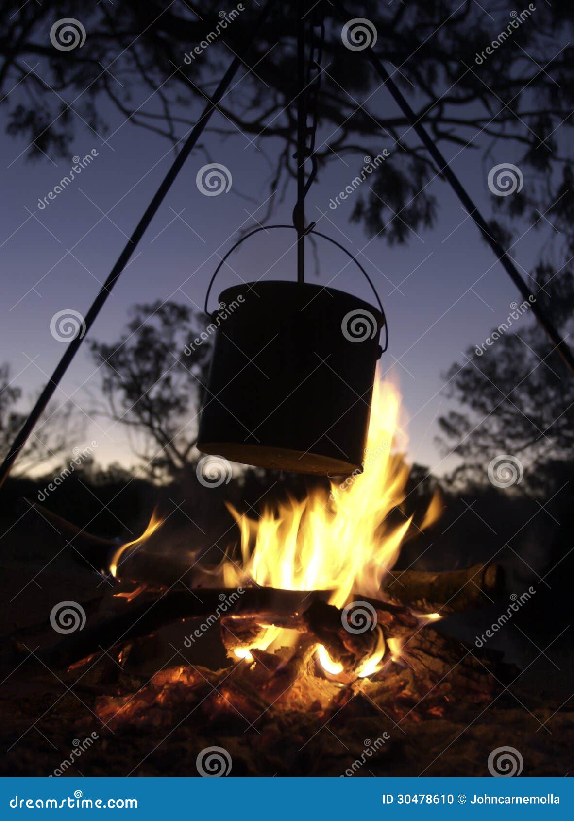 Camp fire stock photo. Image of camping, dusk, fire, outback - 30478610