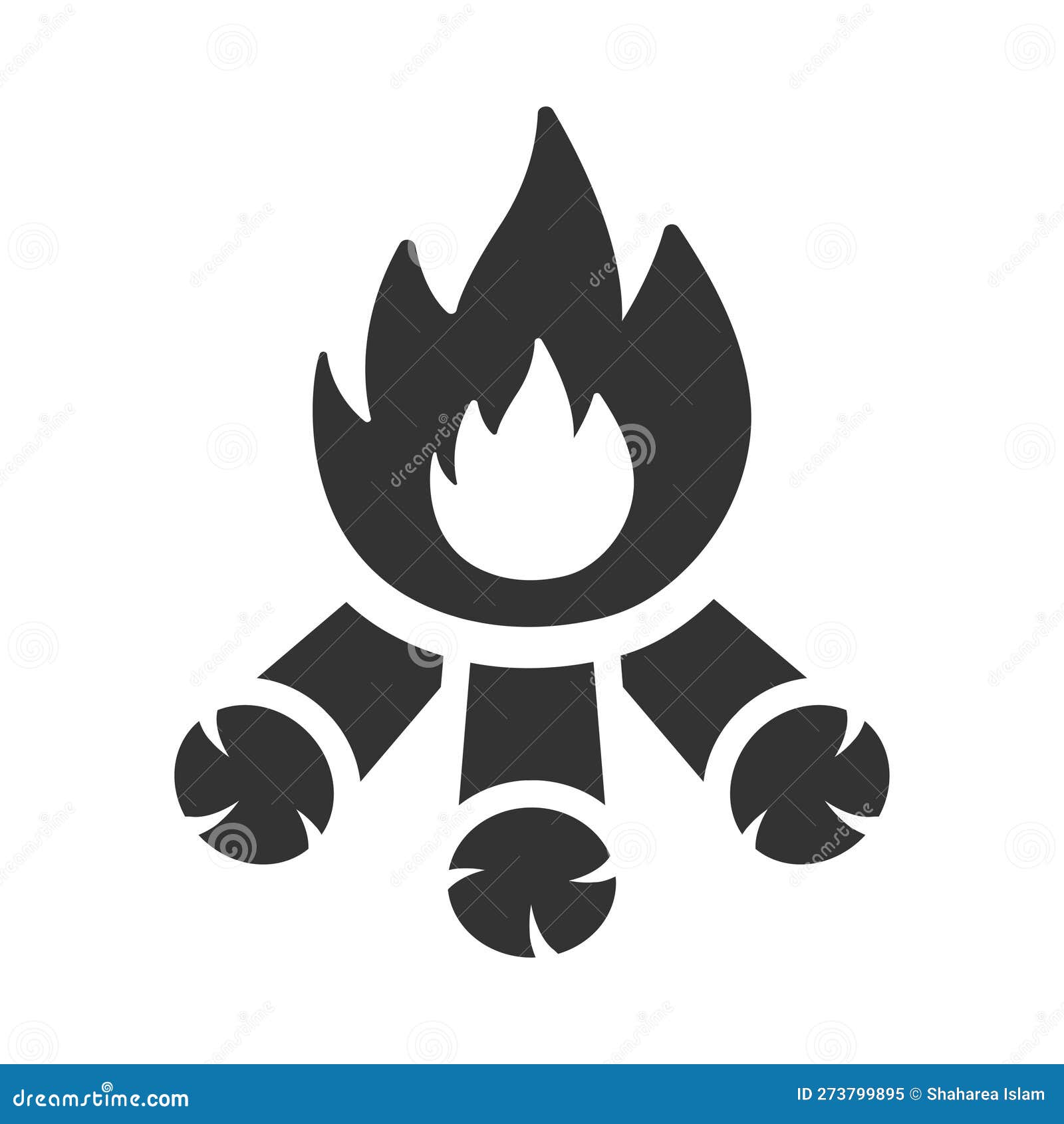 Camp fire icon stock vector. Illustration of burn, icon - 273799895
