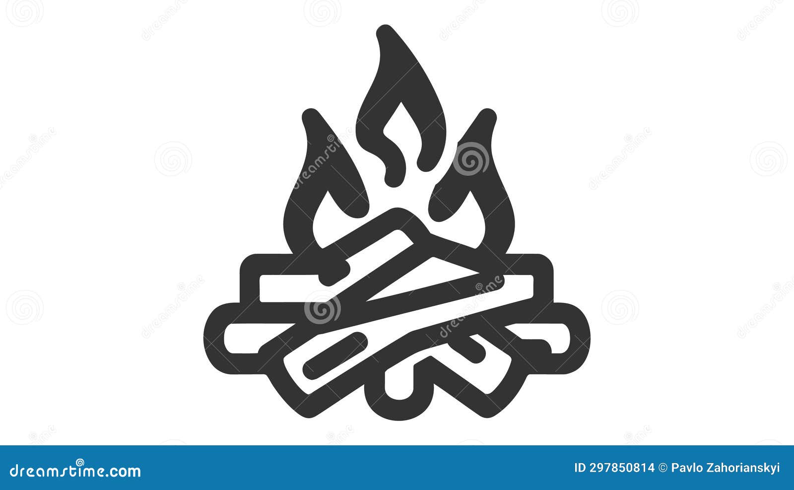 Camp Fire Icon. Bonfire Burning on Firewood Sign Stock Vector ...