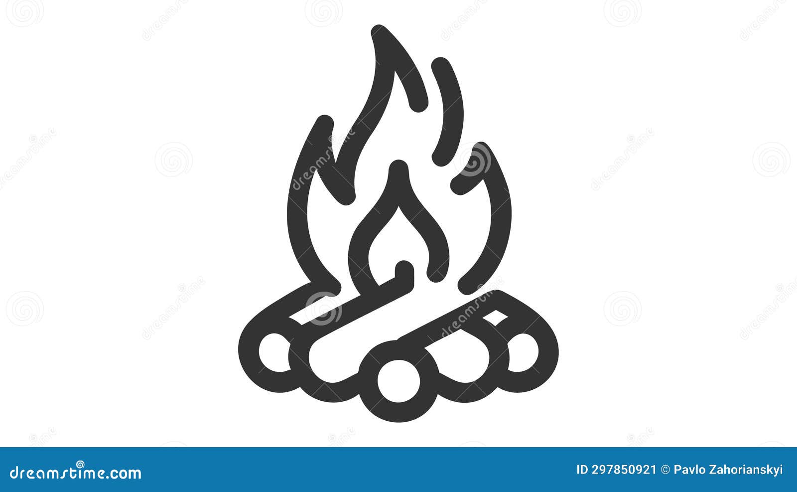 Camp Fire Icon. Bonfire Burning on Firewood Sign Stock Vector ...
