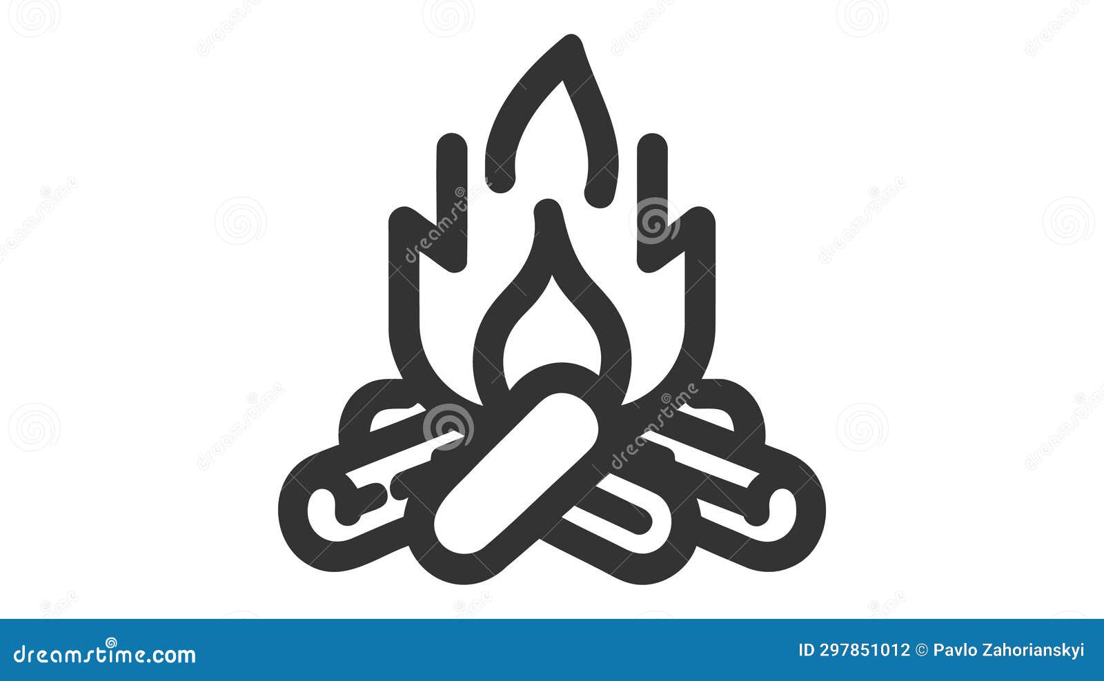 Camp Fire Icon. Bonfire Burning on Firewood Sign Stock Vector ...