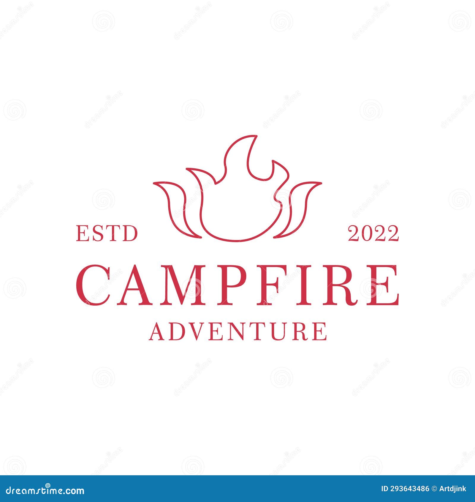 Camp Fire Logo Design Vector for Adventure Stock Vector - Illustration ...