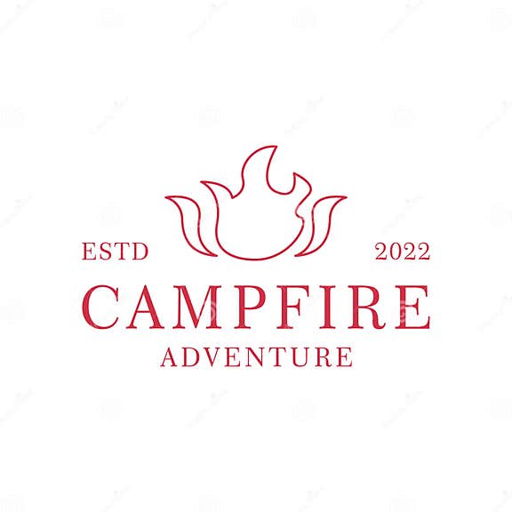 Camp Fire Logo Design Vector for Adventure Stock Vector - Illustration ...