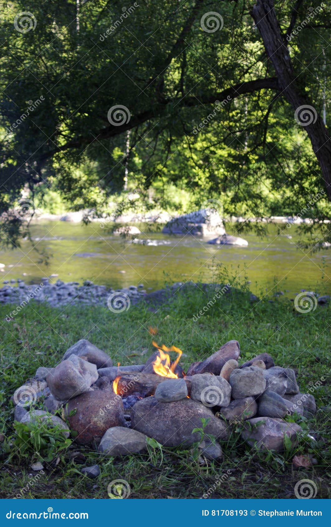 Camp fire stock image. Image of rocks, river, peaceful - 81708193