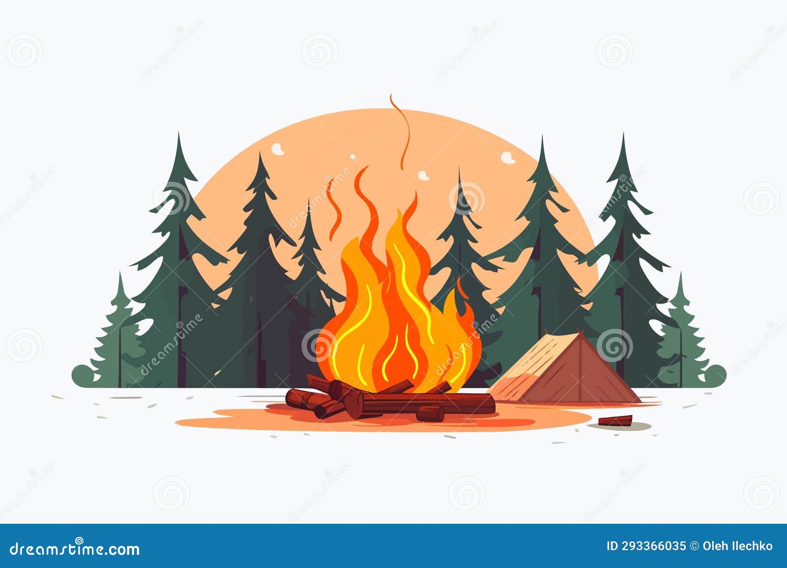 Camp Fire Vector Flat Minimalistic Isolated Illustration Stock Vector ...