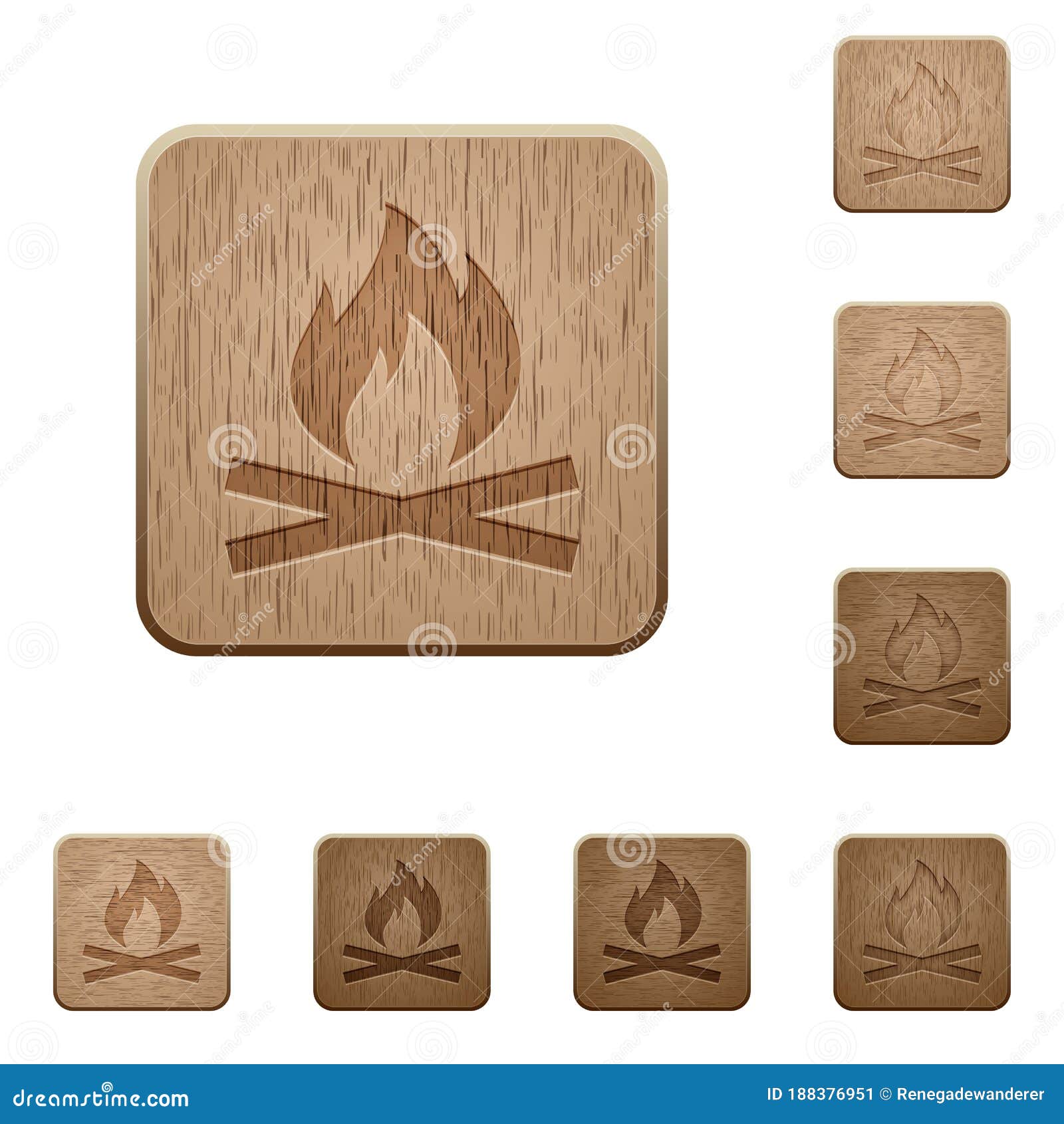 Camp fire wooden buttons stock vector. Illustration of boards - 188376951