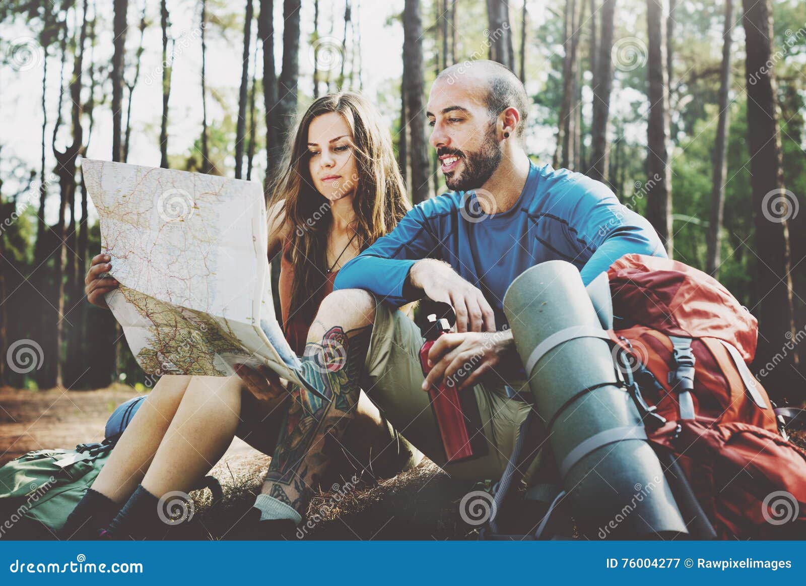 Camp Forest Adventure Travel Remote Relax Concept Stock Image - Image ...