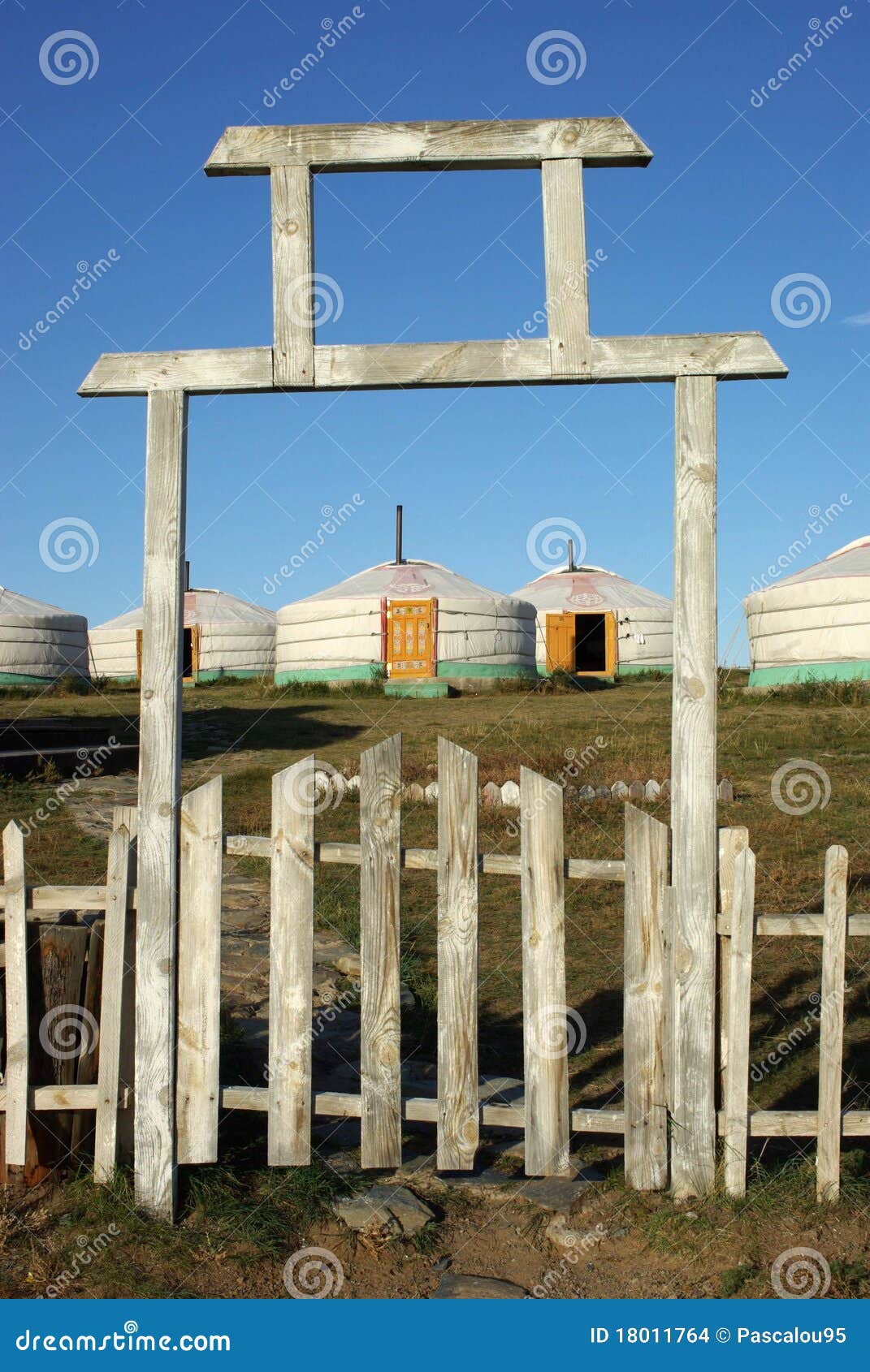 Camp gate in Mongolia stock photo. Image of architecture - 18011764