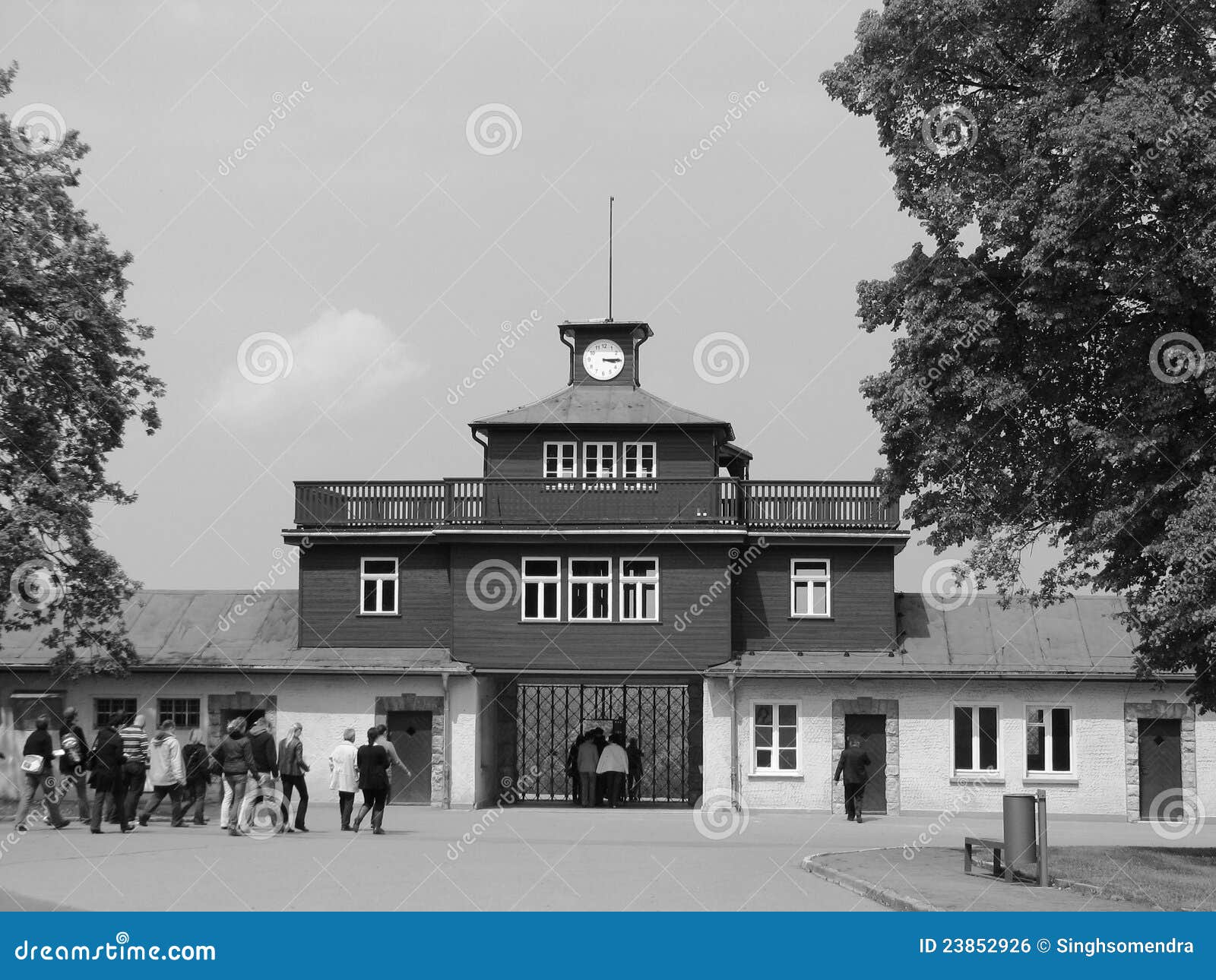 Camp Gate with Tourist Going in at Buchenwald Editorial Photo - Image ...
