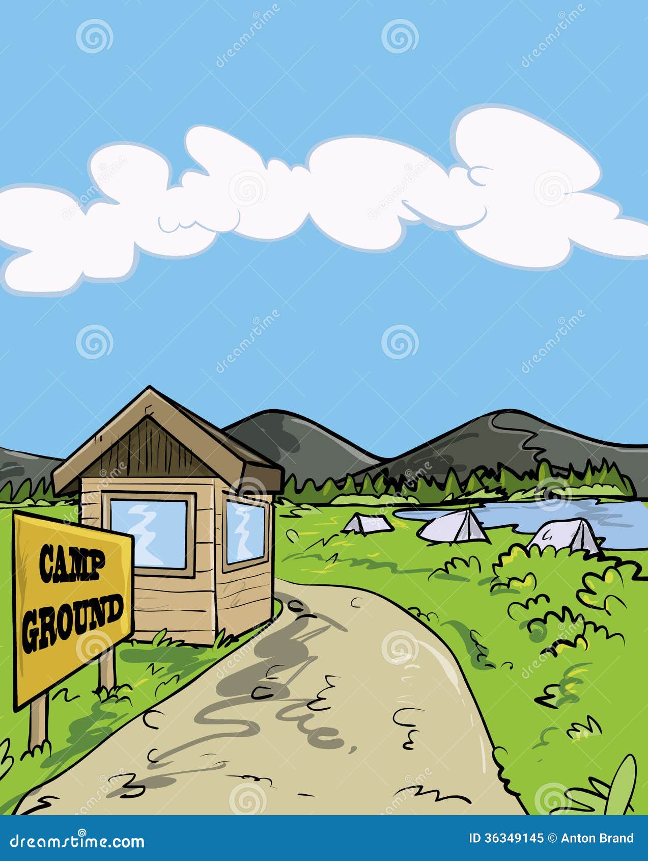 Camp Ground Cartoon Illustration Stock Vector - Illustration of ...