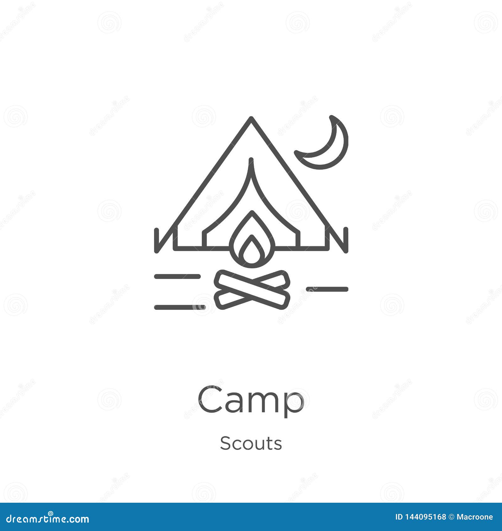 Camp Icon Vector from Scouts Collection. Thin Line Camp Outline Icon ...