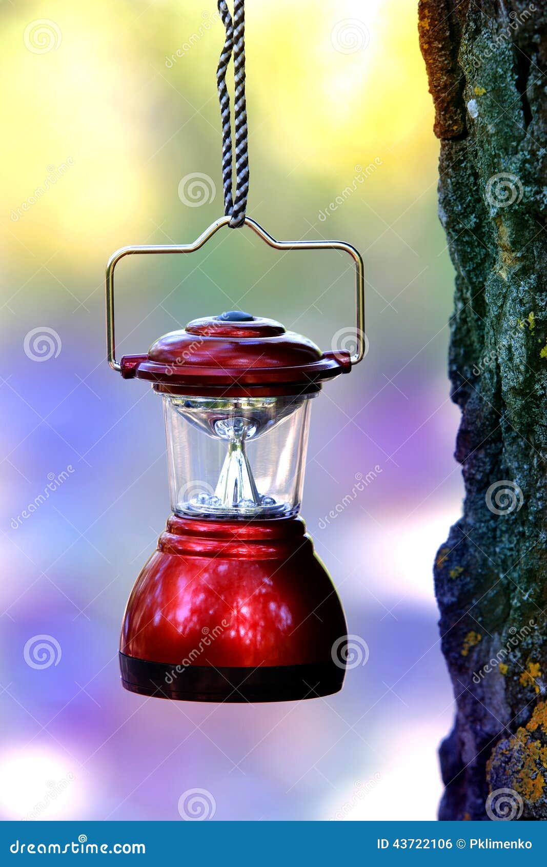 Camp lantern on rope stock photo. Image of white, metal - 43722106