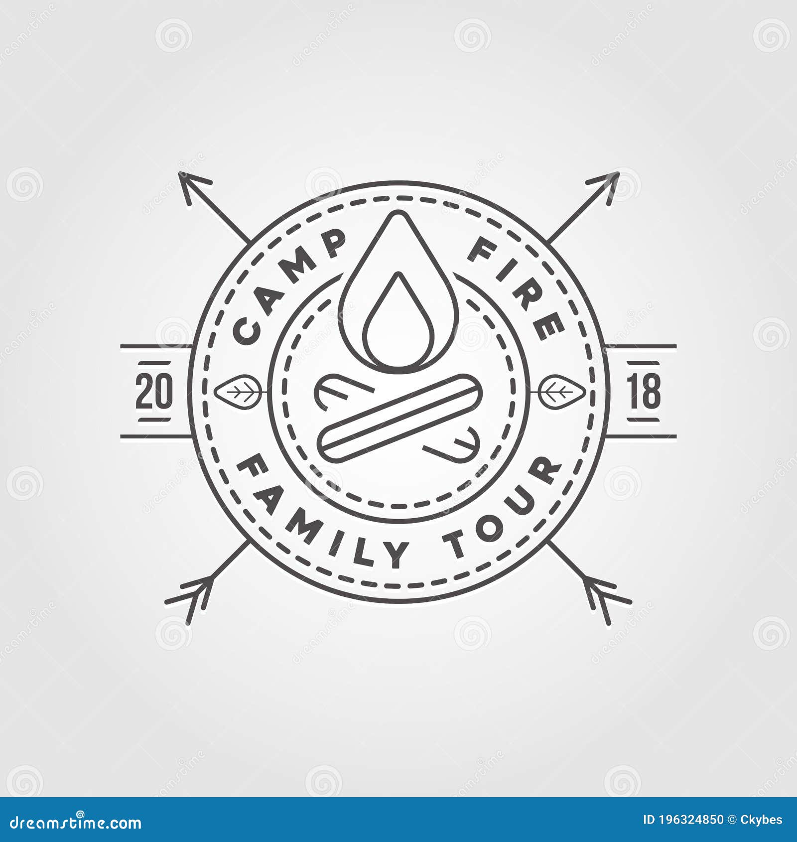 Camp Logo with Campfire. Vector Illustration. Scout Symbol Stock Vector ...
