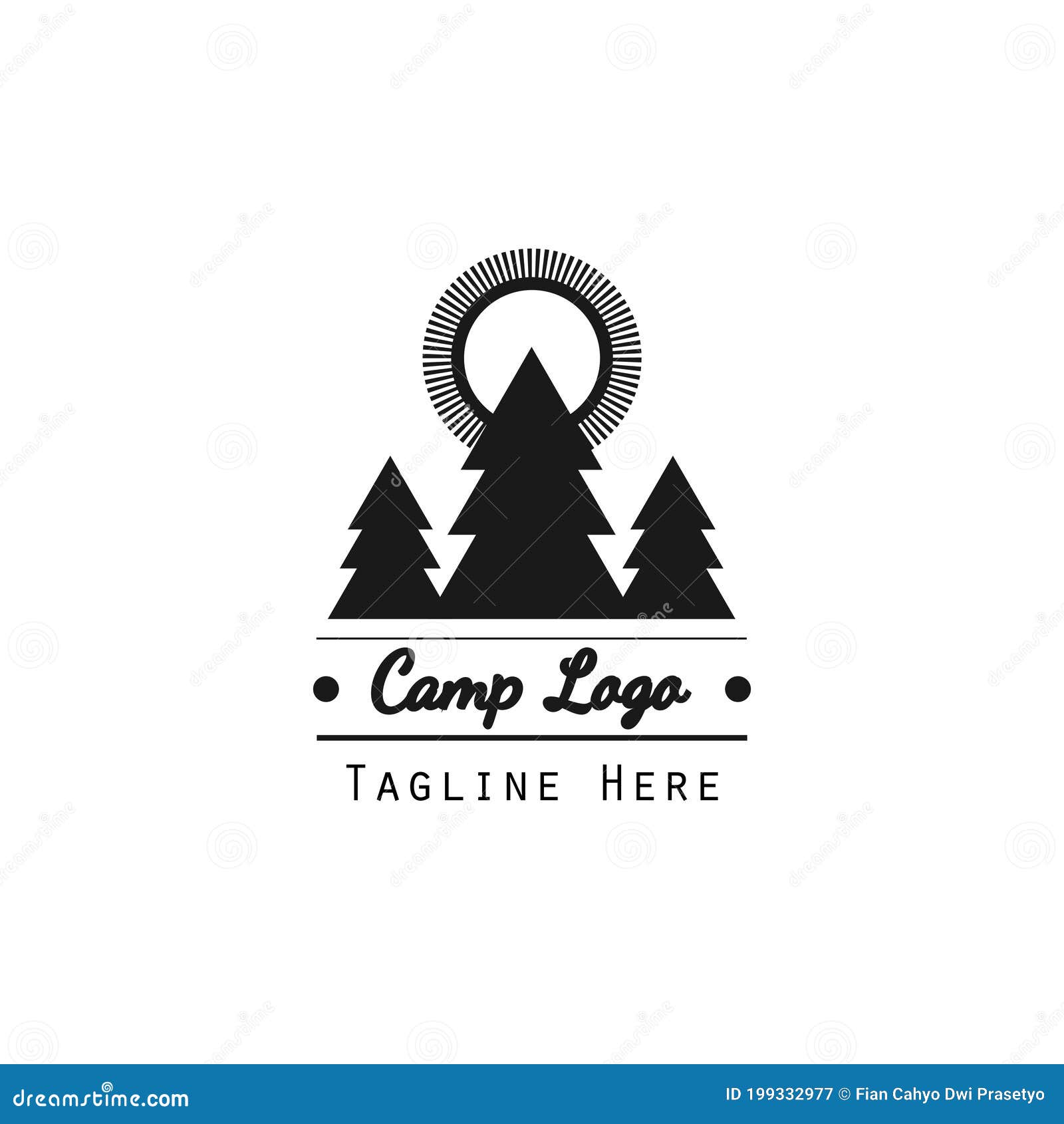 Camp Logo Concept Modern Design Stock Vector - Illustration of spruce ...