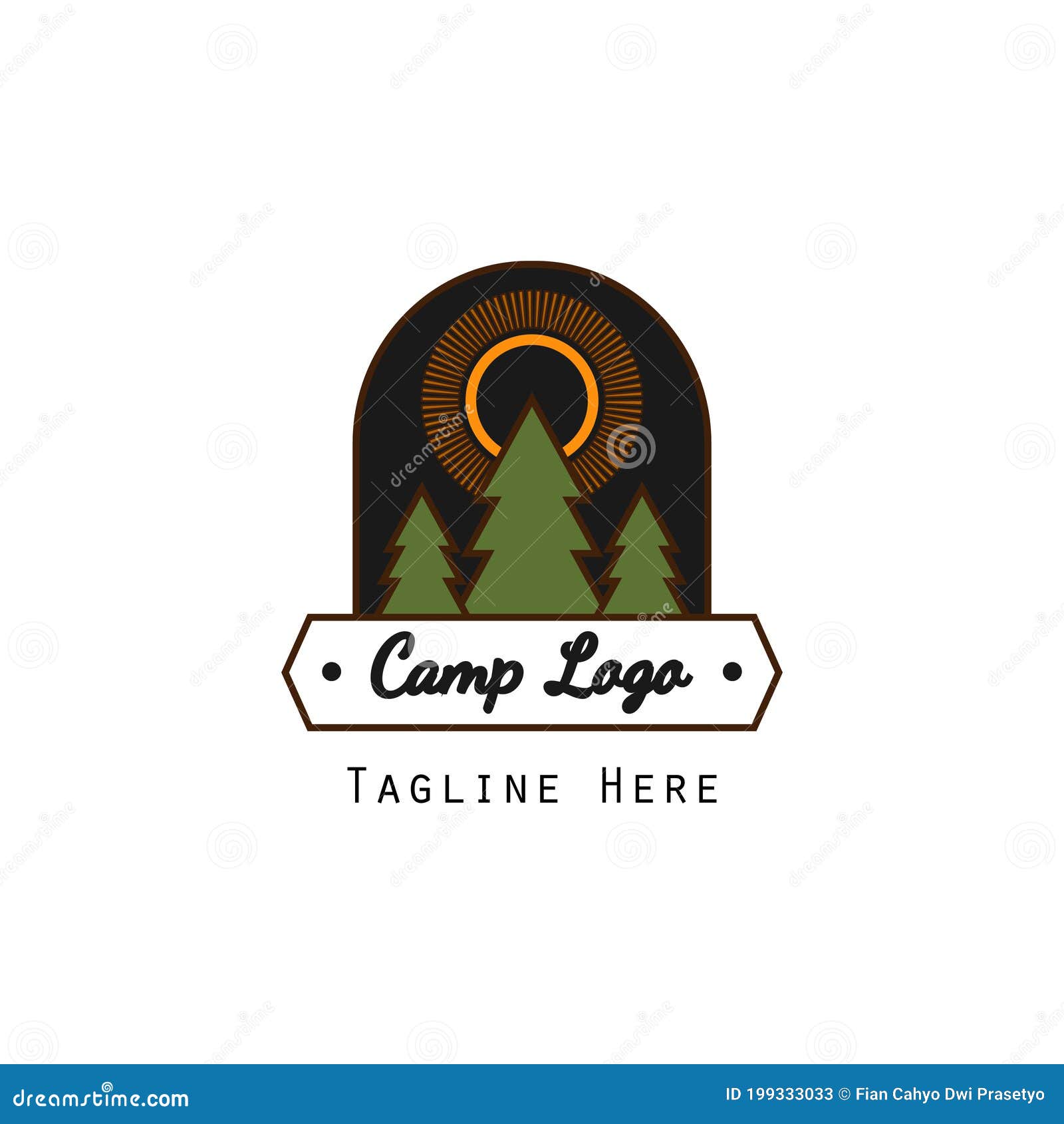 Camp Logo Concept Modern Design Stock Vector - Illustration of spaceman ...