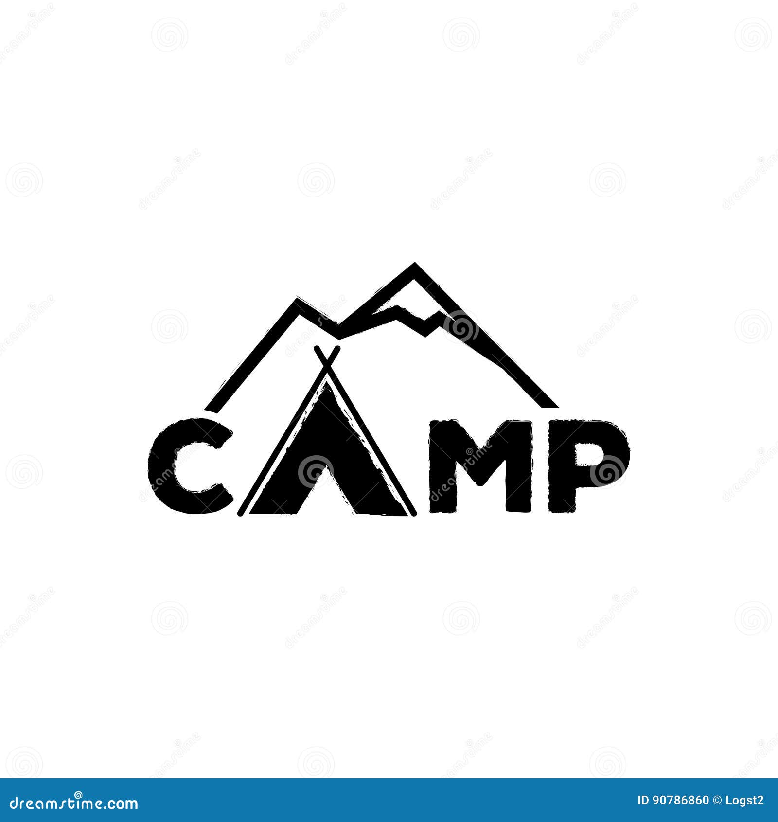 Camp Logo Design Summer Camp Badge Stock Vector Illustration Of