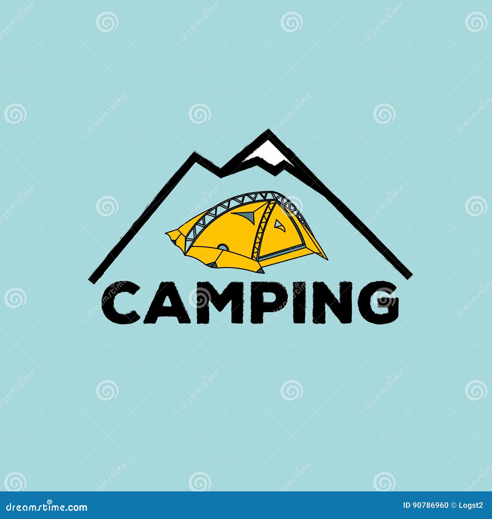 Camp Logo Design Summer Camp Badge Stock Vector Illustration Of