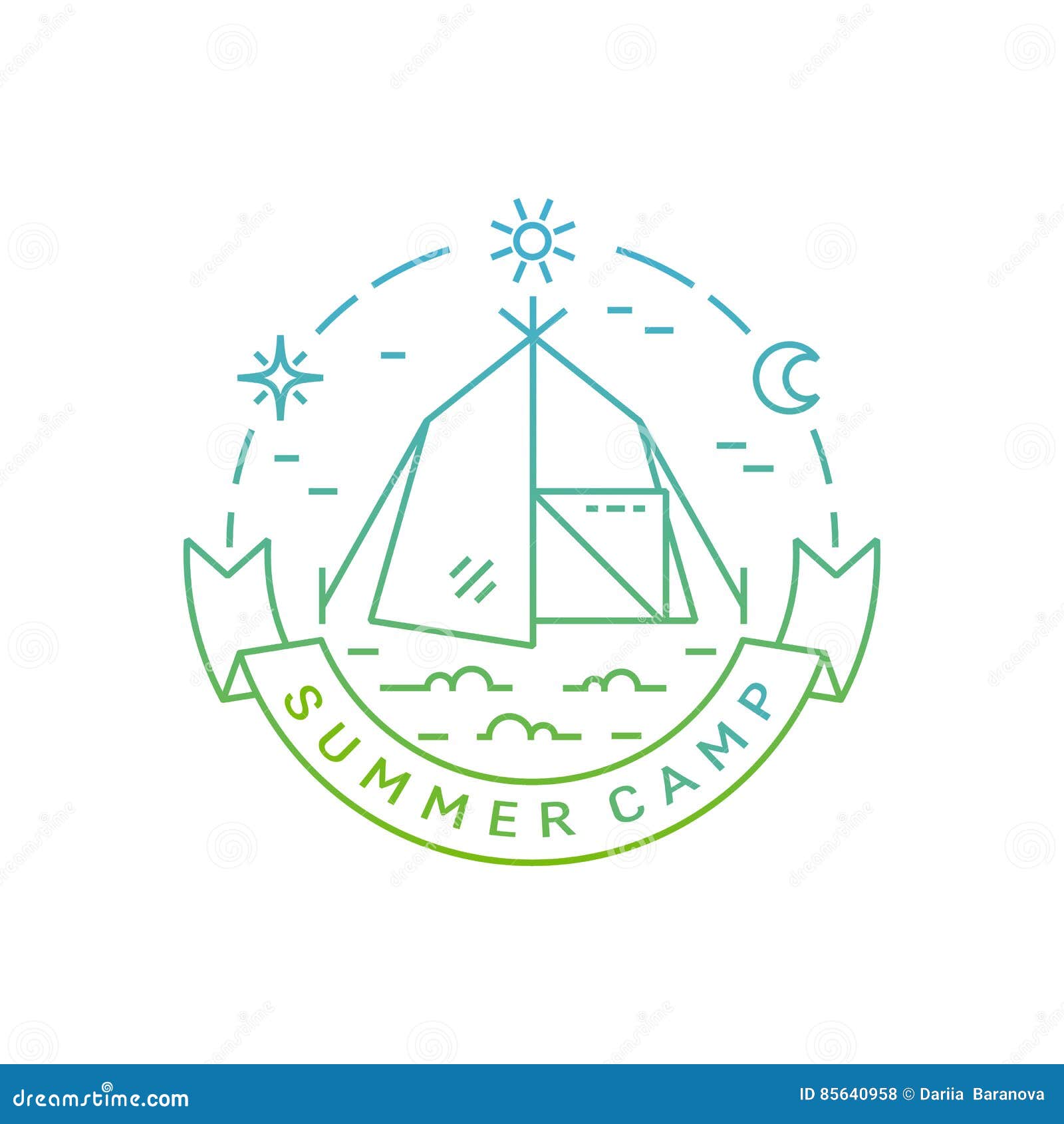 Camp Logo Design Stock Vector Illustration Of Night 85640958