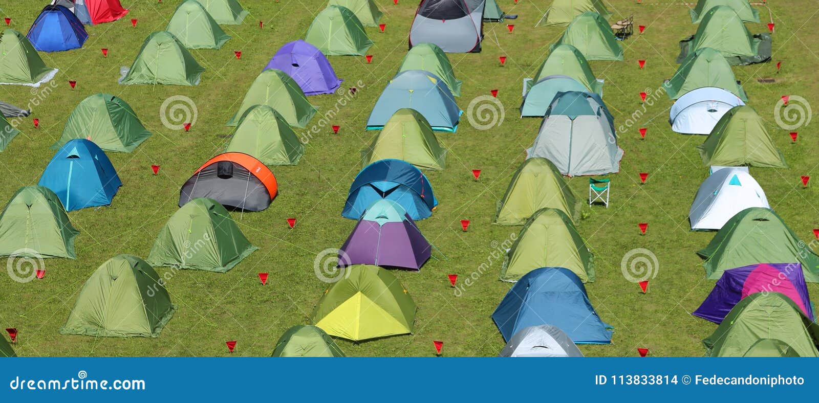 Camp with Many Igloo Tents at a Campsite Stock Photo - Image of camp ...