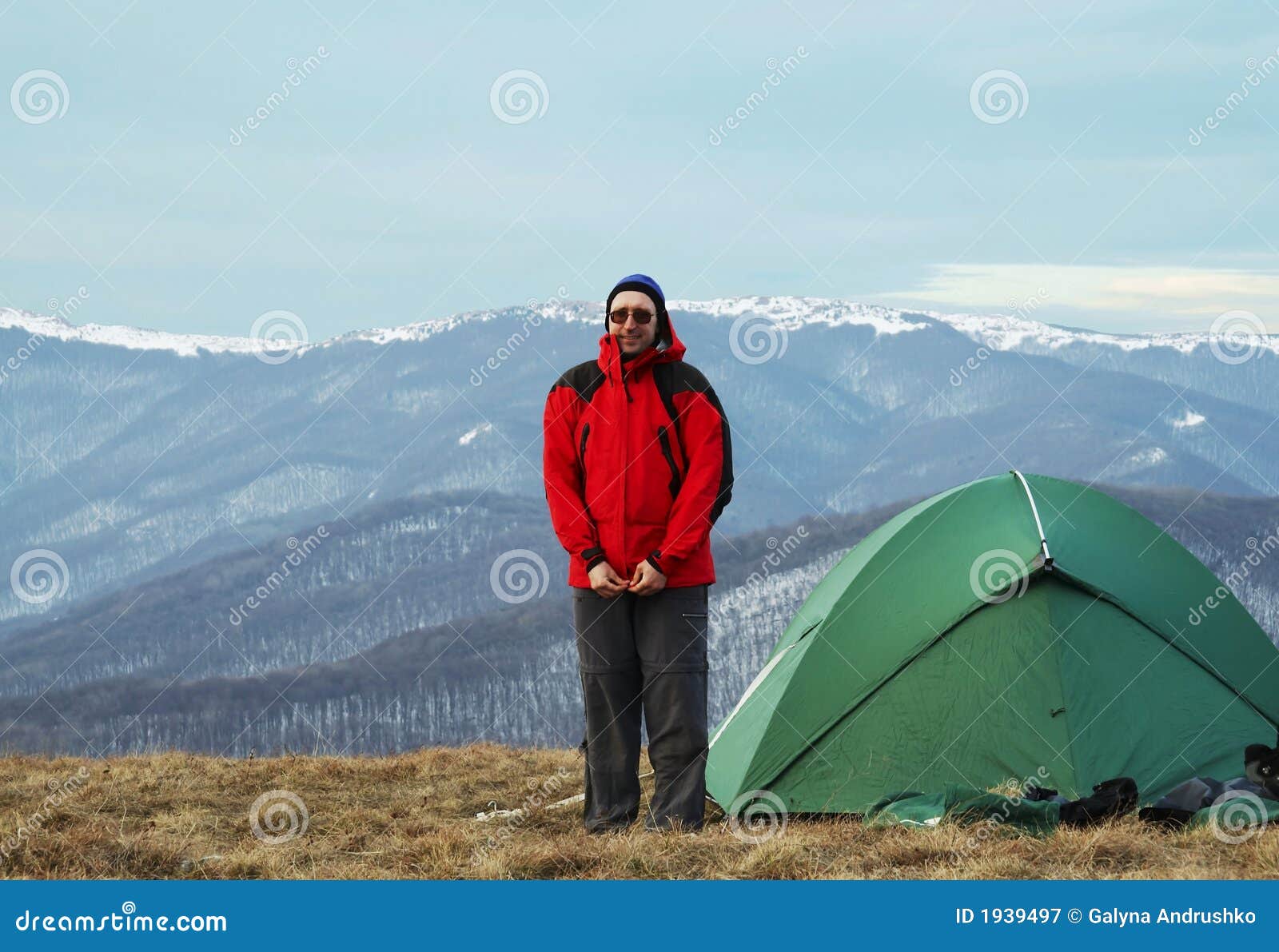 Camp in mountain stock image. Image of male, pastoral - 1939497