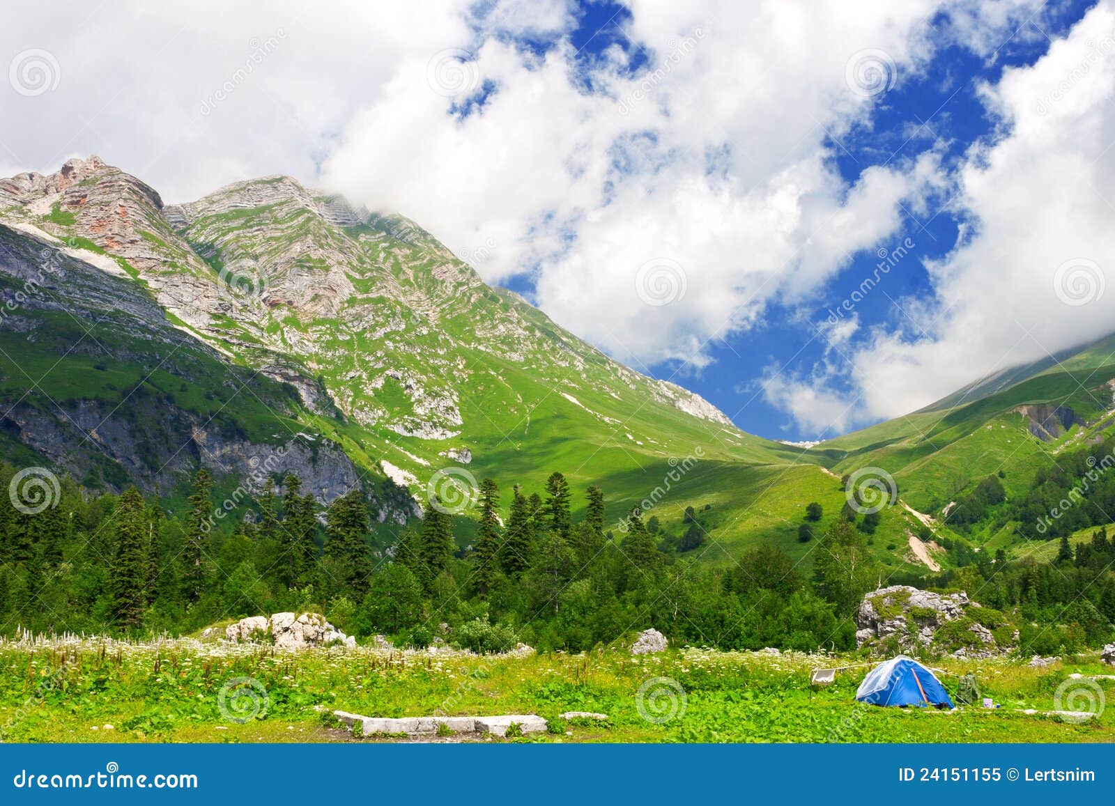 Camp in the mountains stock image. Image of range, camper - 24151155