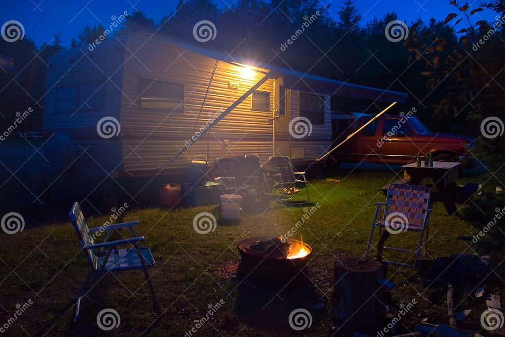 Camp at Night stock photo. Image of lakeside, nightime - 415334