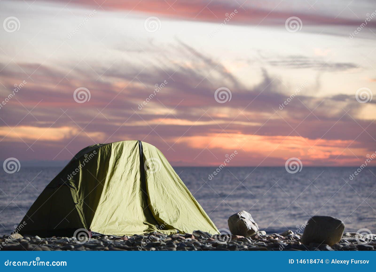 Camp at sunset stock photo. Image of coastal, seaside - 14618474