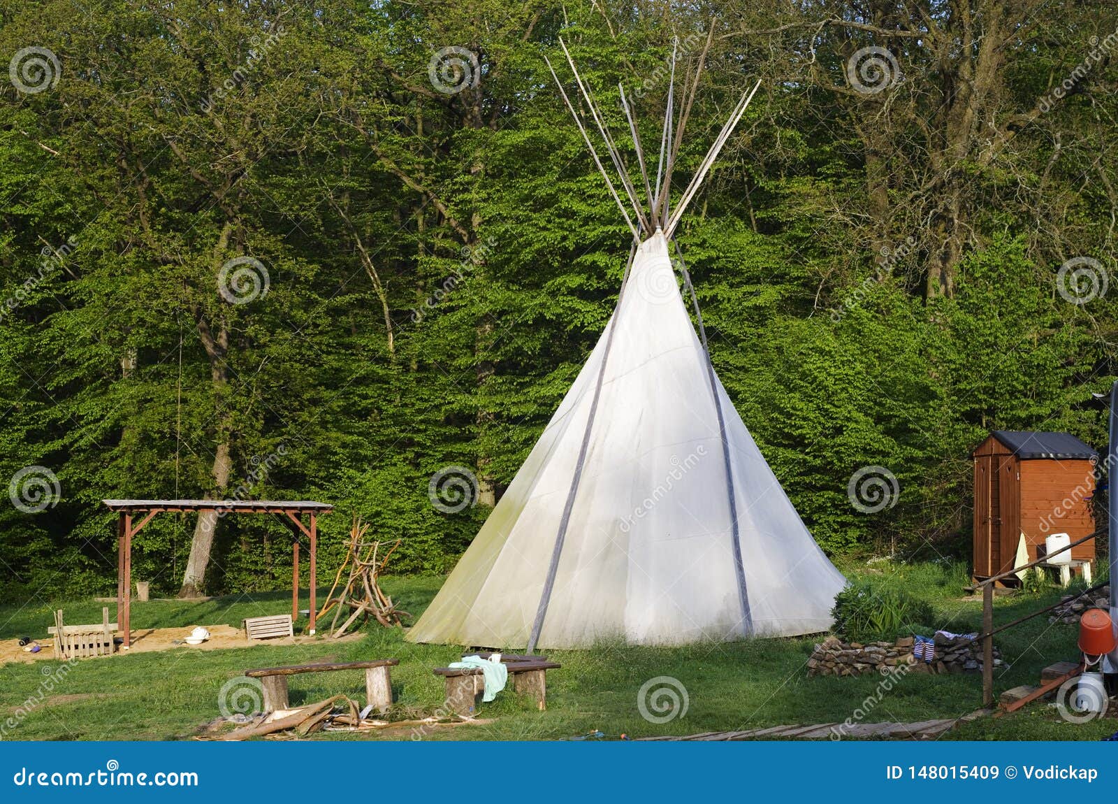 Camp with teepee stock image. Image of camp, culture - 148015409