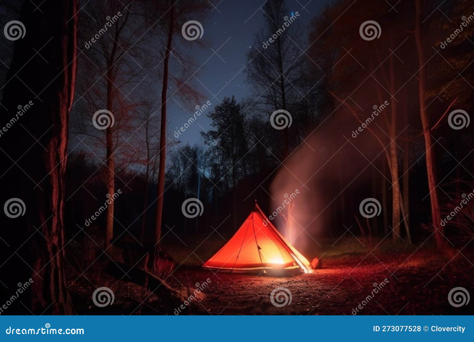 Camp Tent with Fire stock illustration. Illustration of camping - 273077528