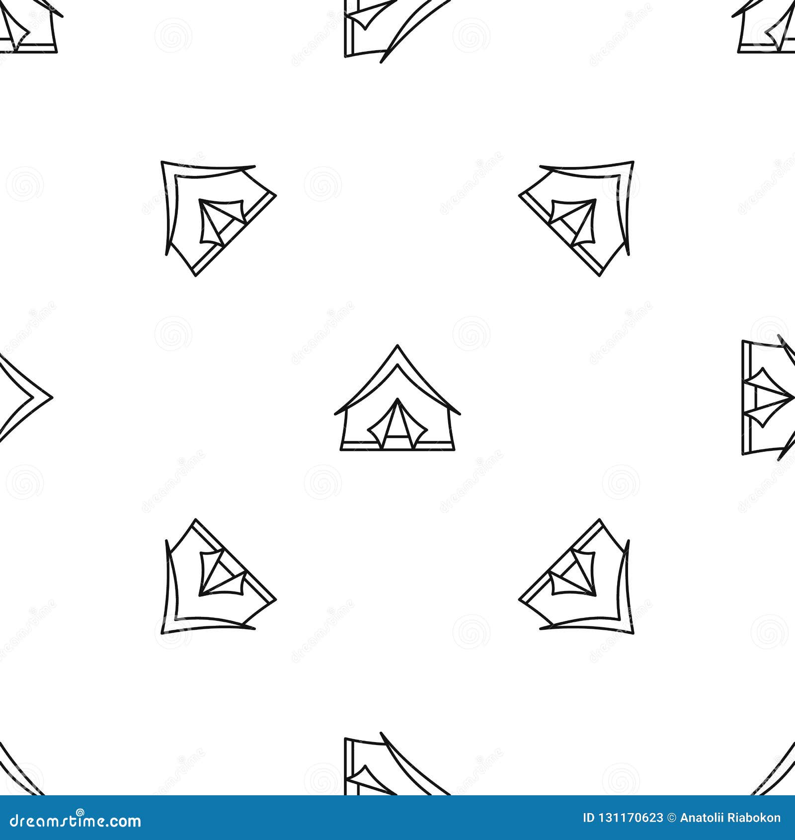 Camp Tent Pattern Seamless Vector Stock Vector - Illustration of ...