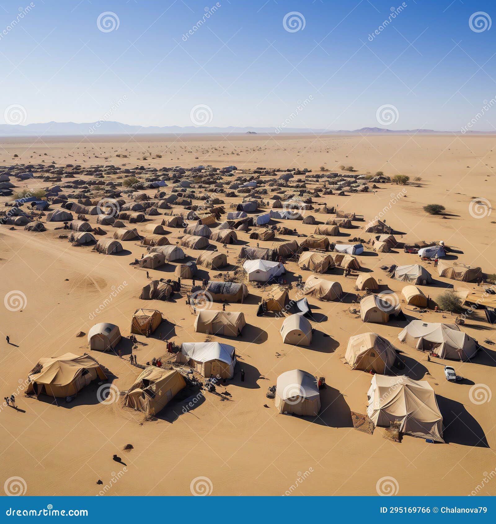 Camp of Tents in the Desert Top View Stock Photo - Image of africa ...