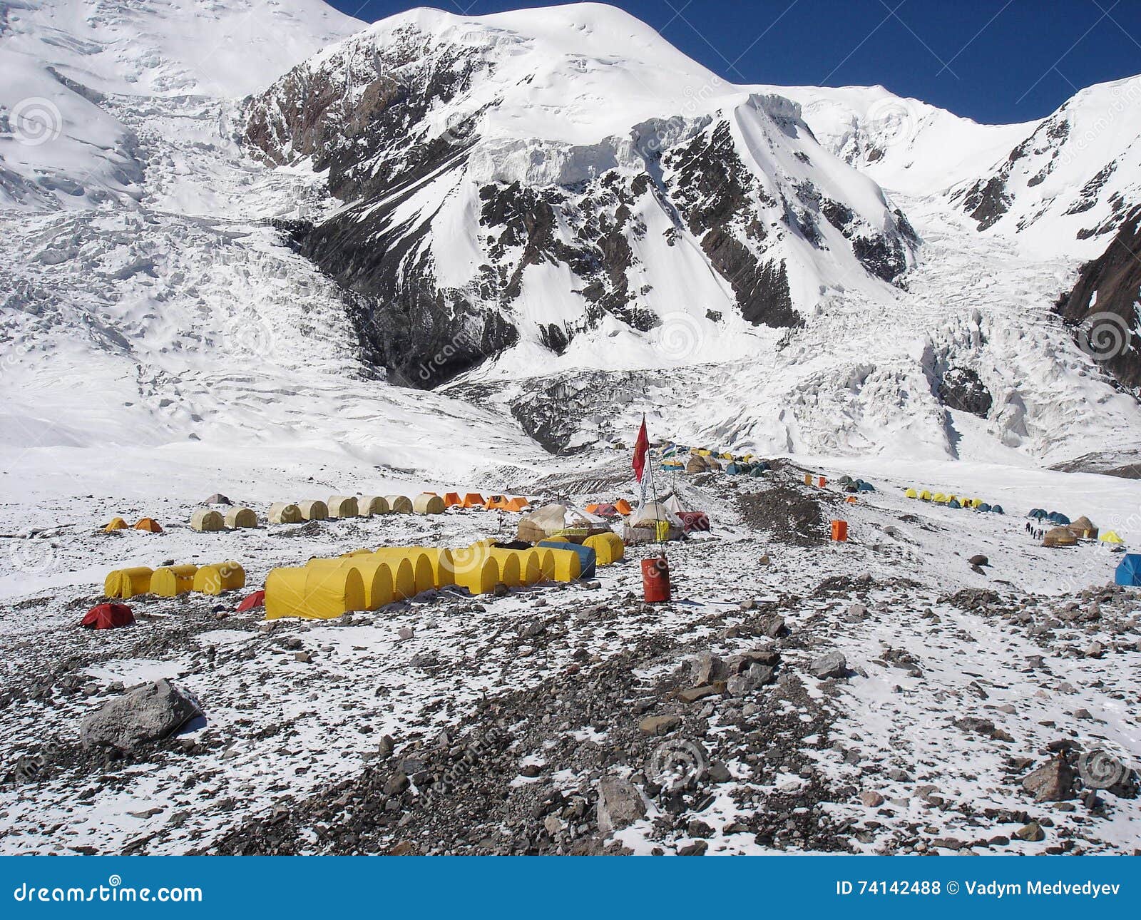 Camp Under a Mountain in the Pamirs Stock Photo - Image of leopard ...