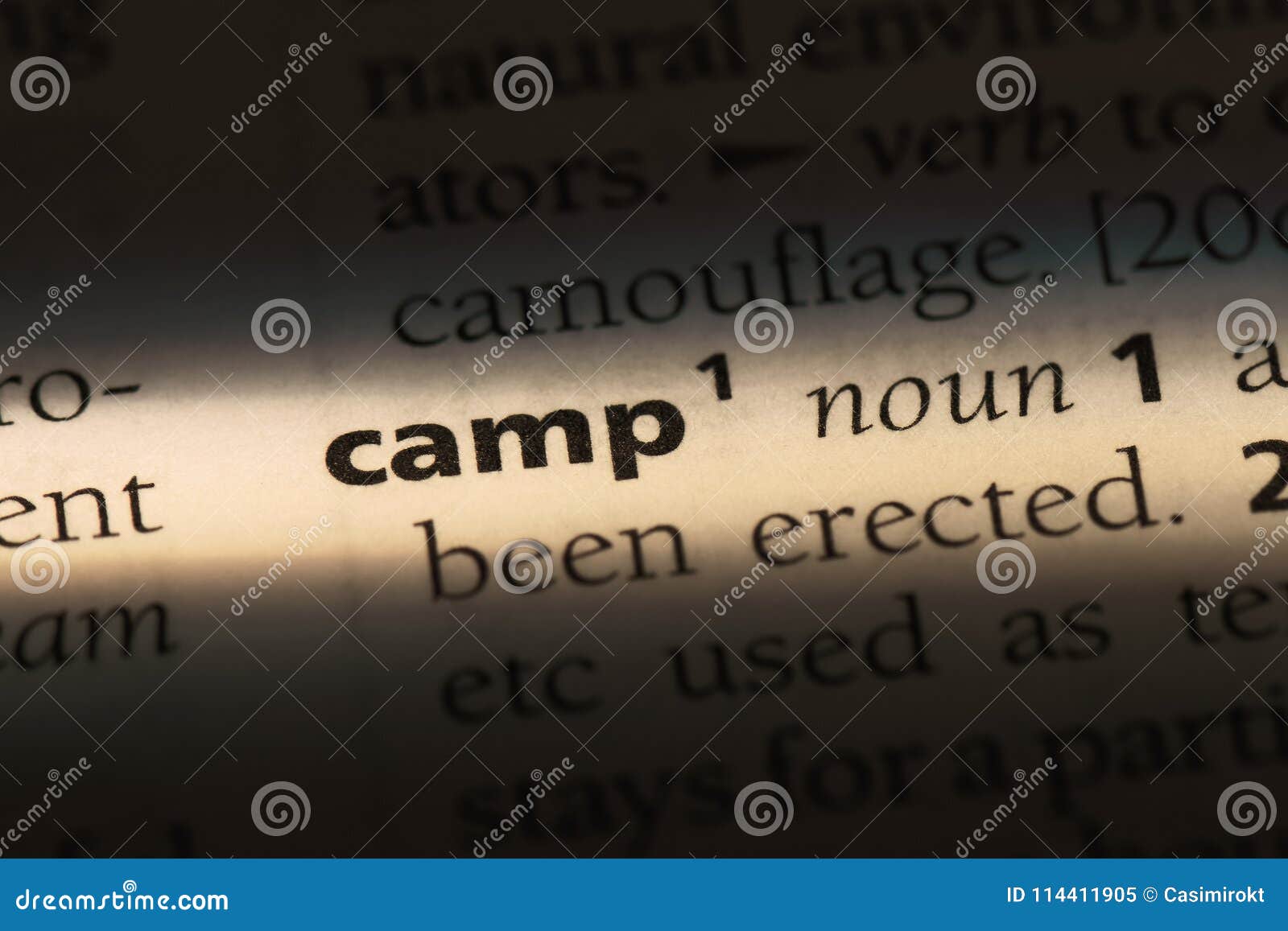 Camp stock image. Image of dictionary, camp, idea, closeup - 114411905