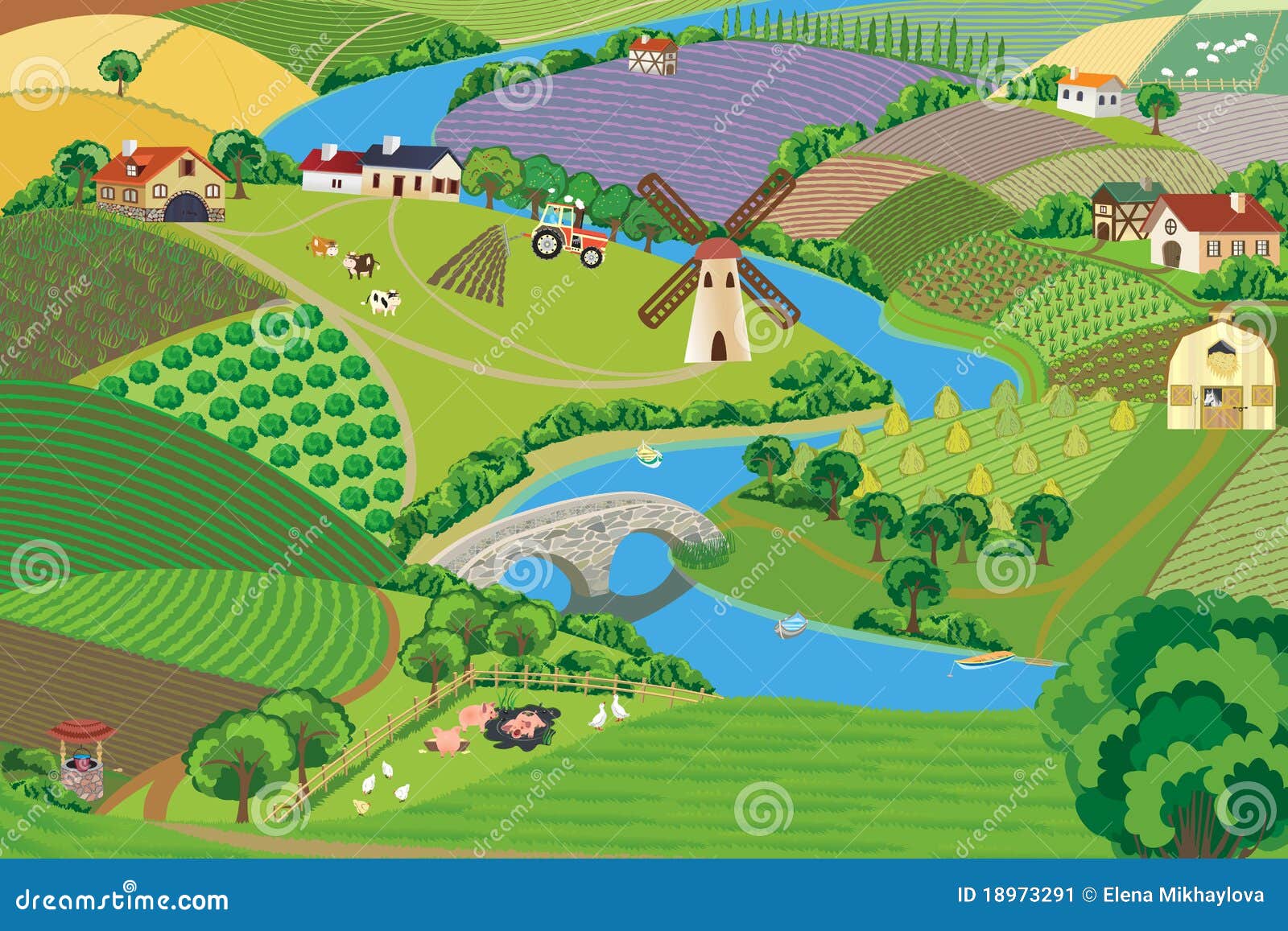 Campagne illustration de vecteur. Illustration du image - 18973291