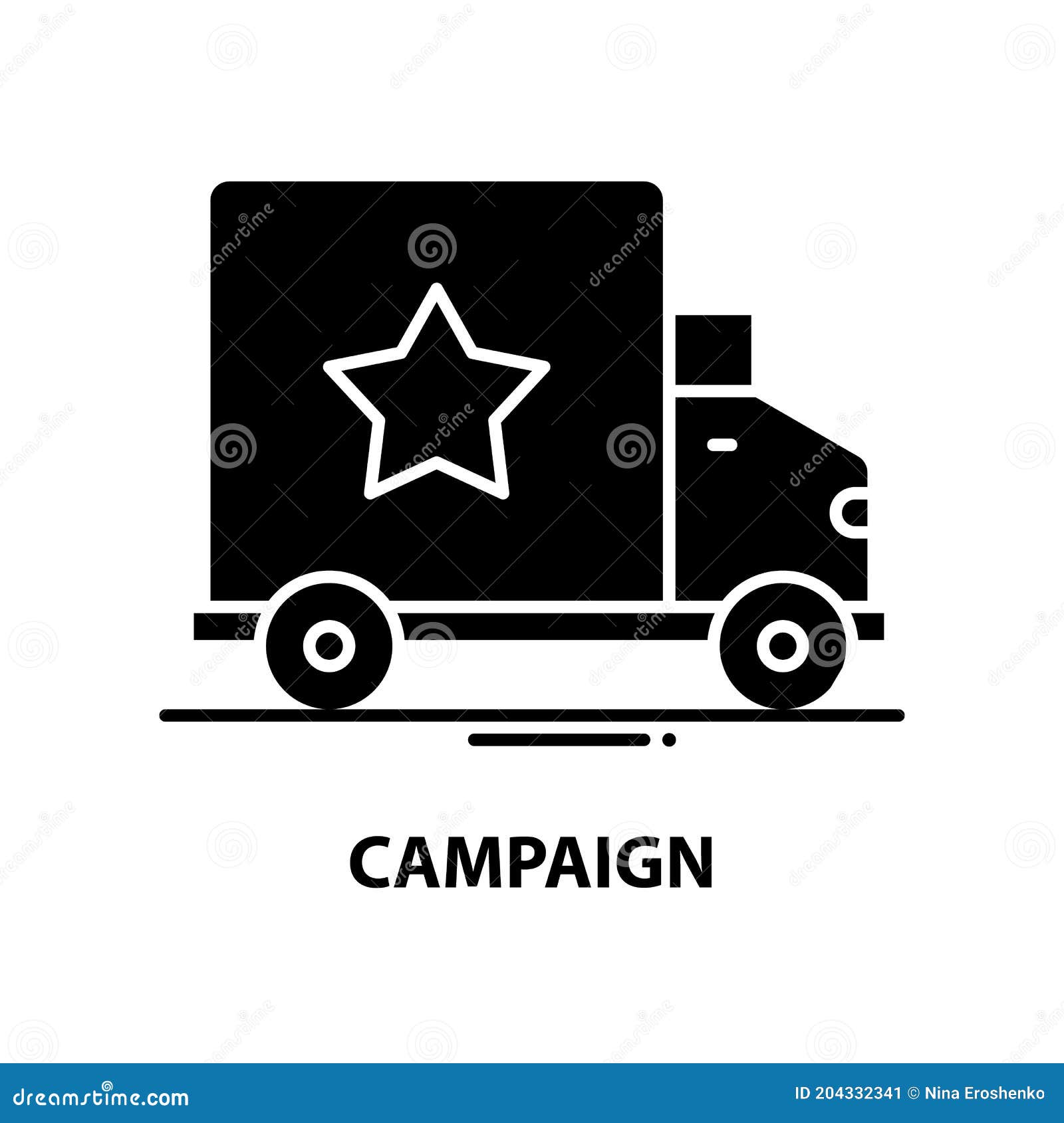 Campaign Icon, Black Vector Sign with Editable Strokes, Concept ...
