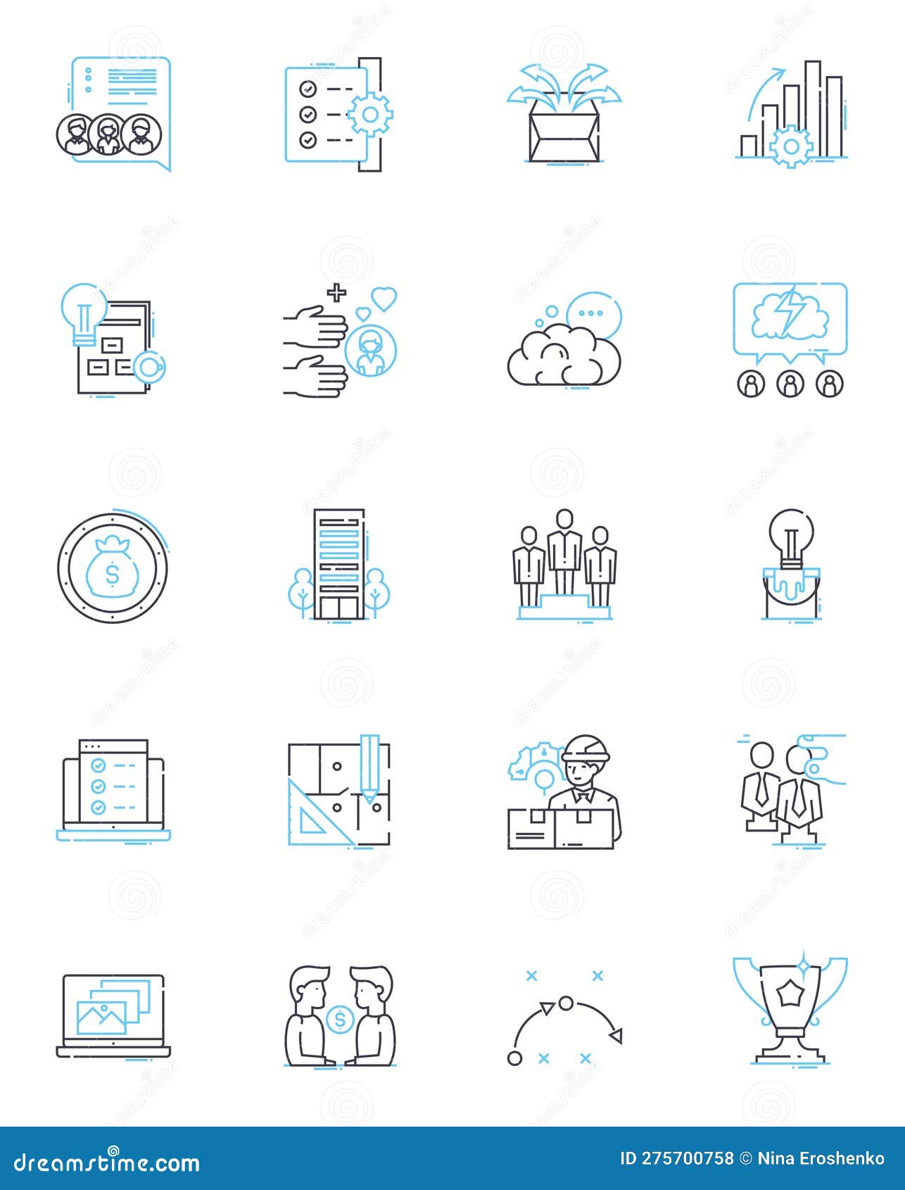Campaign Inception Linear Icons Set. Activation, Branding ...