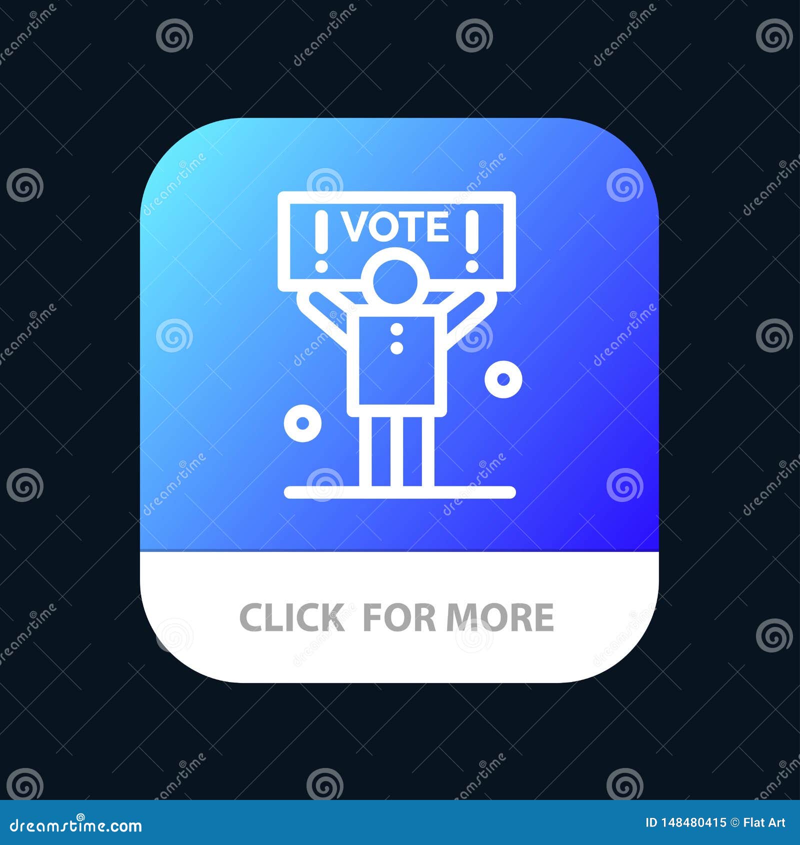 Campaign, Political, Politics, Vote Mobile App Button. Android and IOS ...