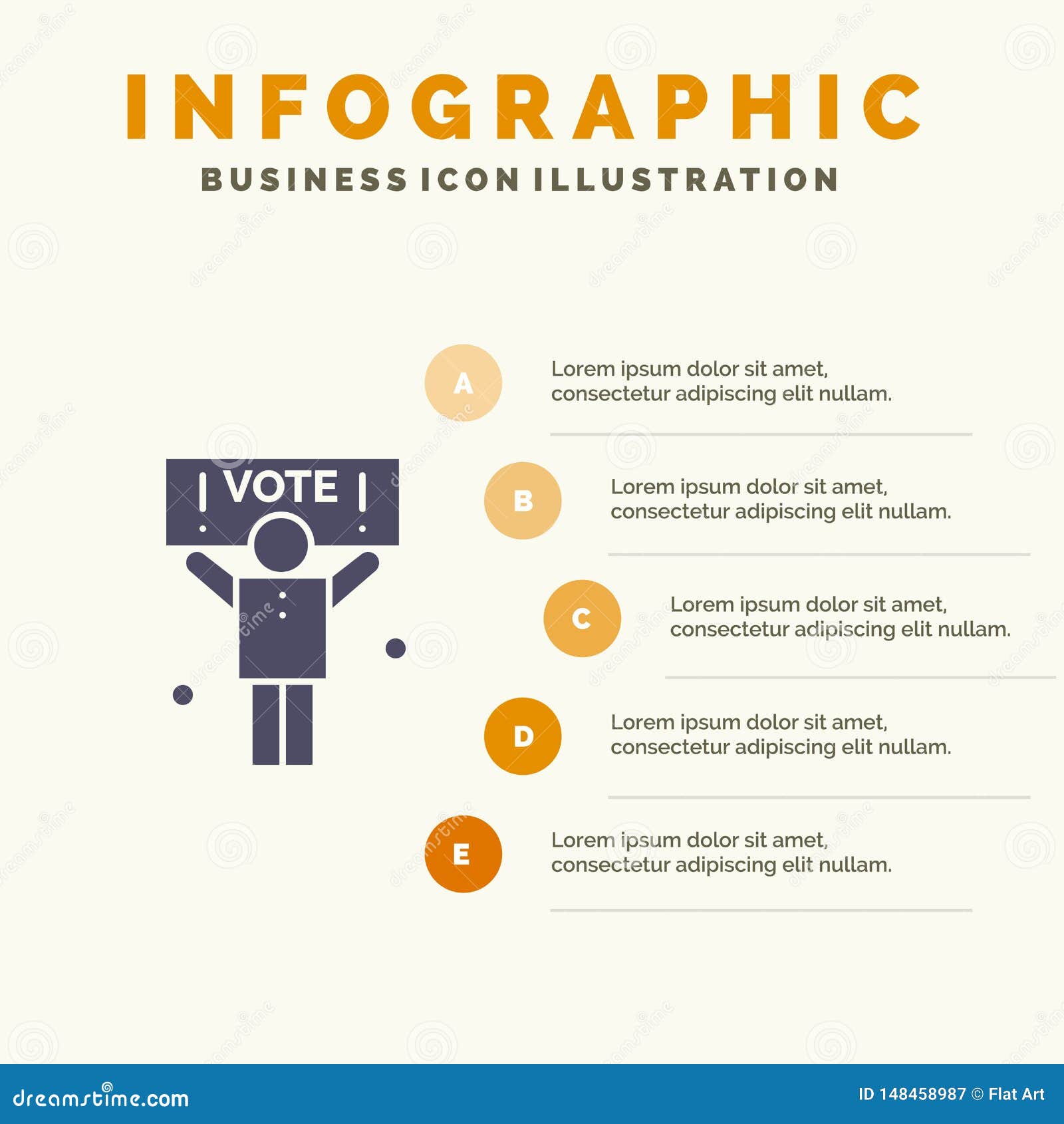 Campaign, Political, Politics, Vote Solid Icon Infographics 5 Steps ...