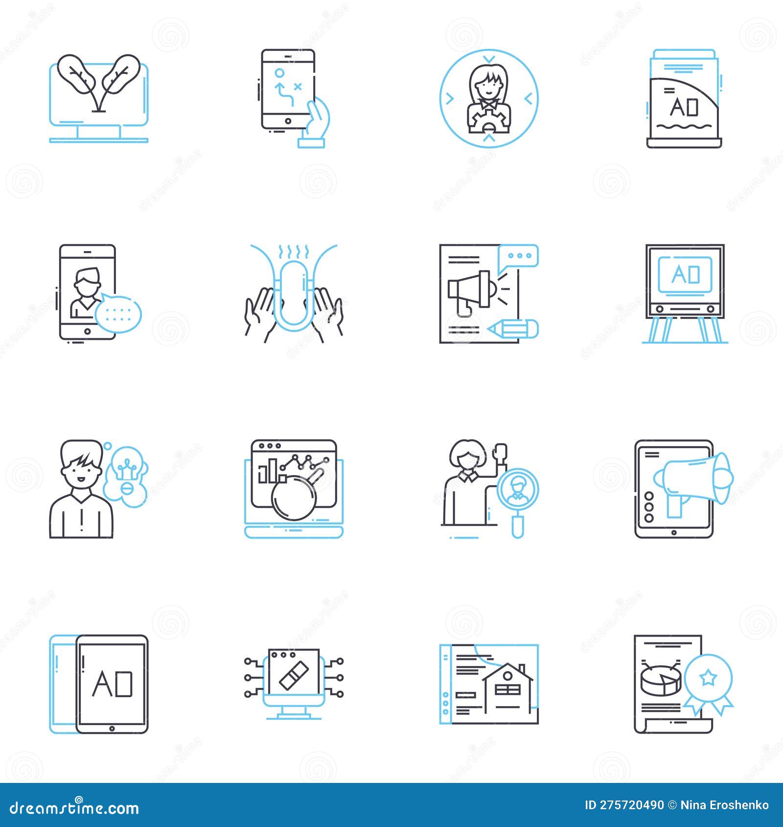Tallying Line Icons Collection Counting Summing Tabulating Calculating Enumerating