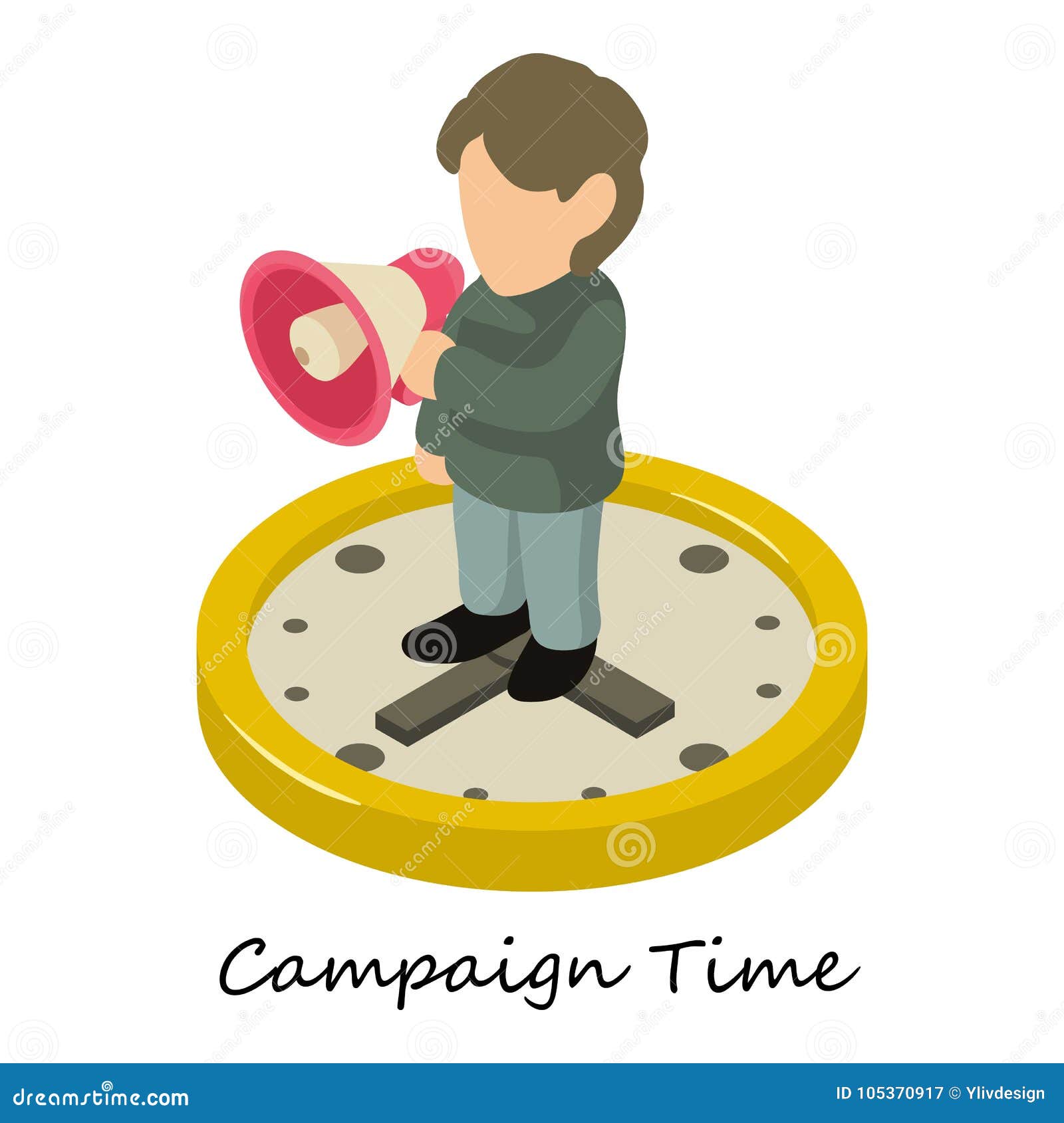 Campaign Time Icon, Isometric 3d Style Stock Vector - Illustration of ... Campaign Time Icon, Isometric 3d Style Stock Vector - Illustration of ...