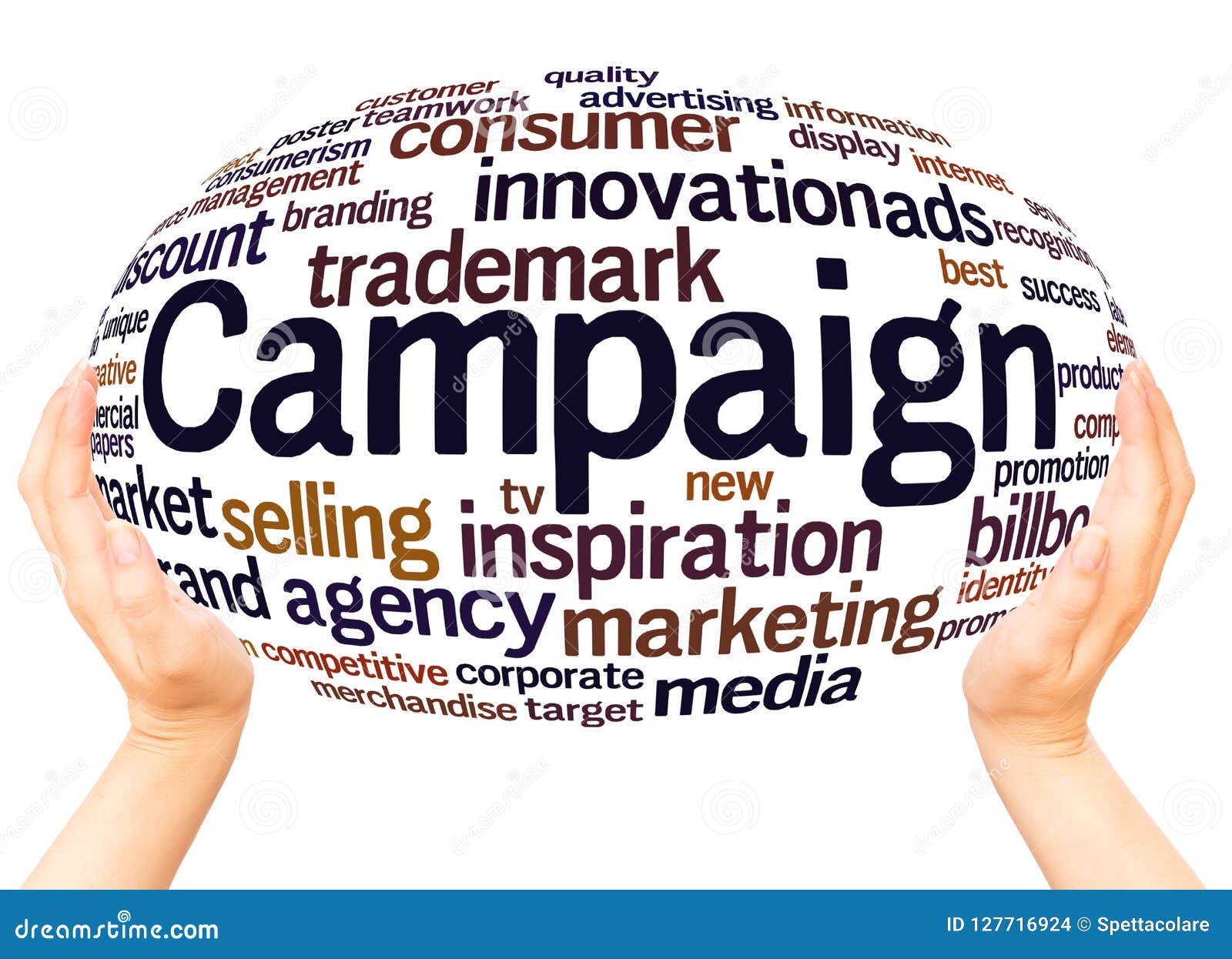 Campaign Word Cloud Hand Sphere Concept Stock Illustration ...