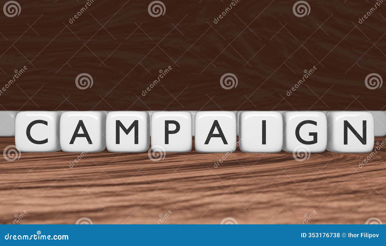 Campaign Word on White Cubes in Black Letters on a Mocha Mousse ...