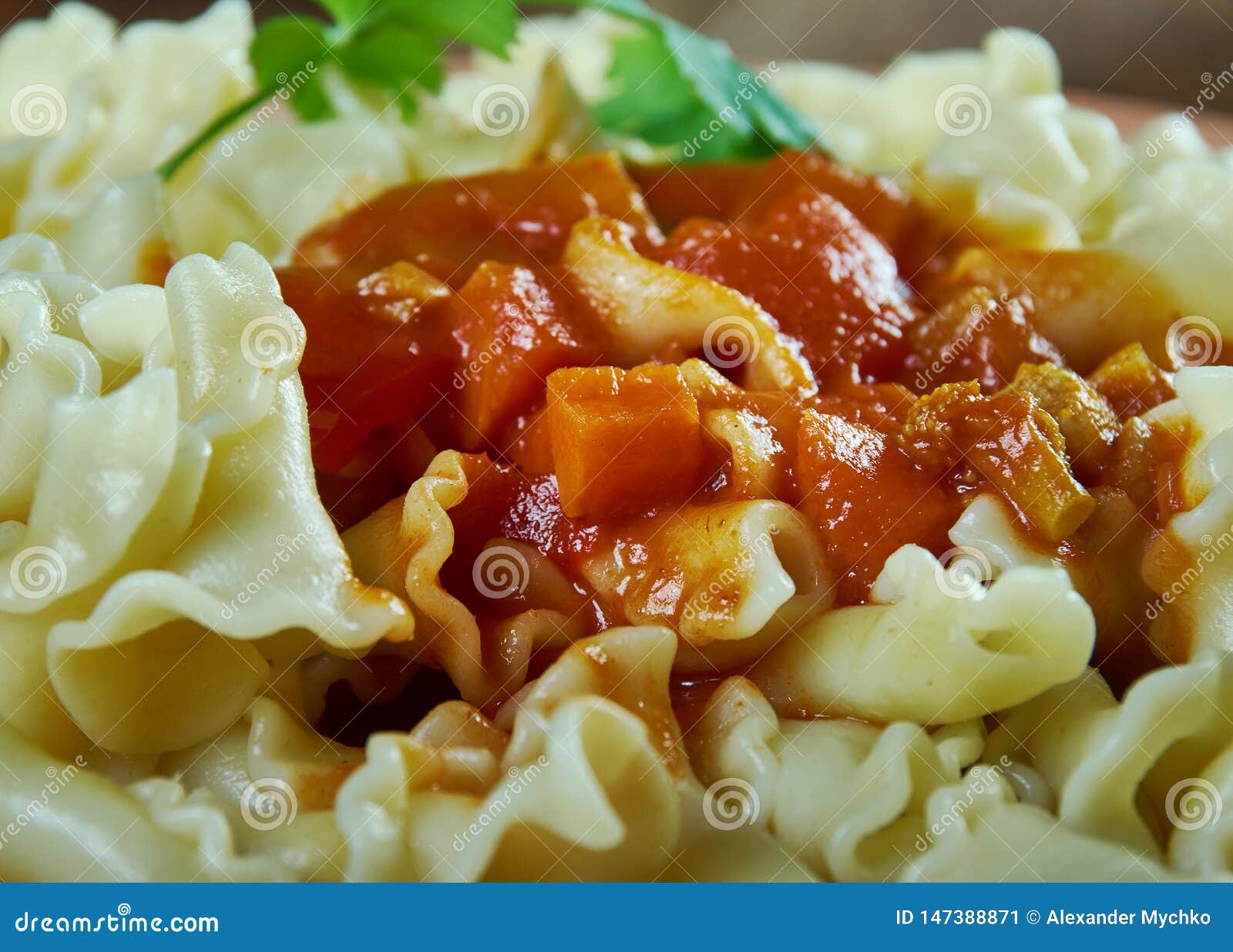 Campanelle pasta stock image. Image of homemade, noodles - 147388871