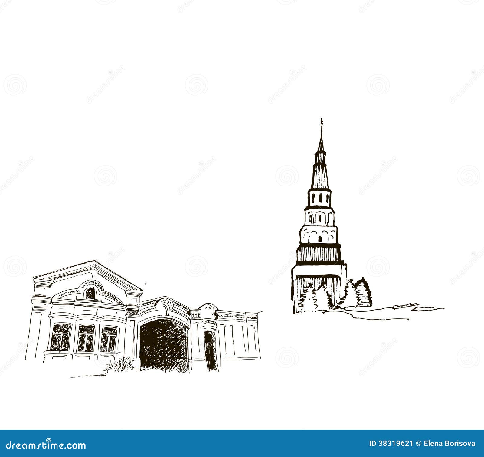 Campanile illustrazione vettoriale. Illustrazione di oggetto - 38319621