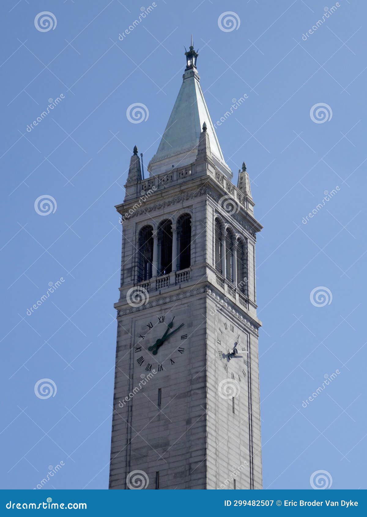 California Campanile Clock Tower, The Sather Tower Royalty-Free Stock ...